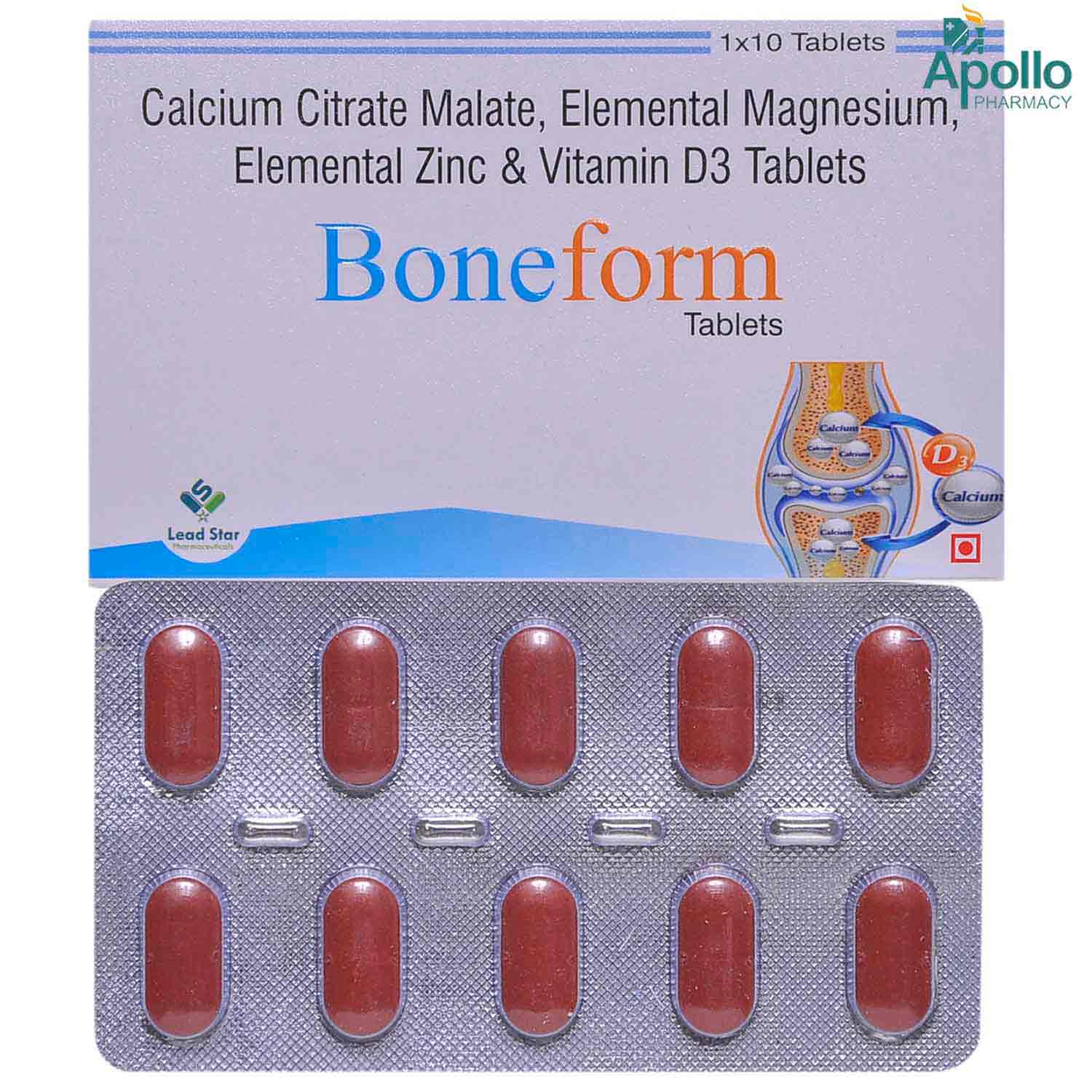 Boneform Tablet 10's Price, Uses, Side Effects, Composition - Apollo ...