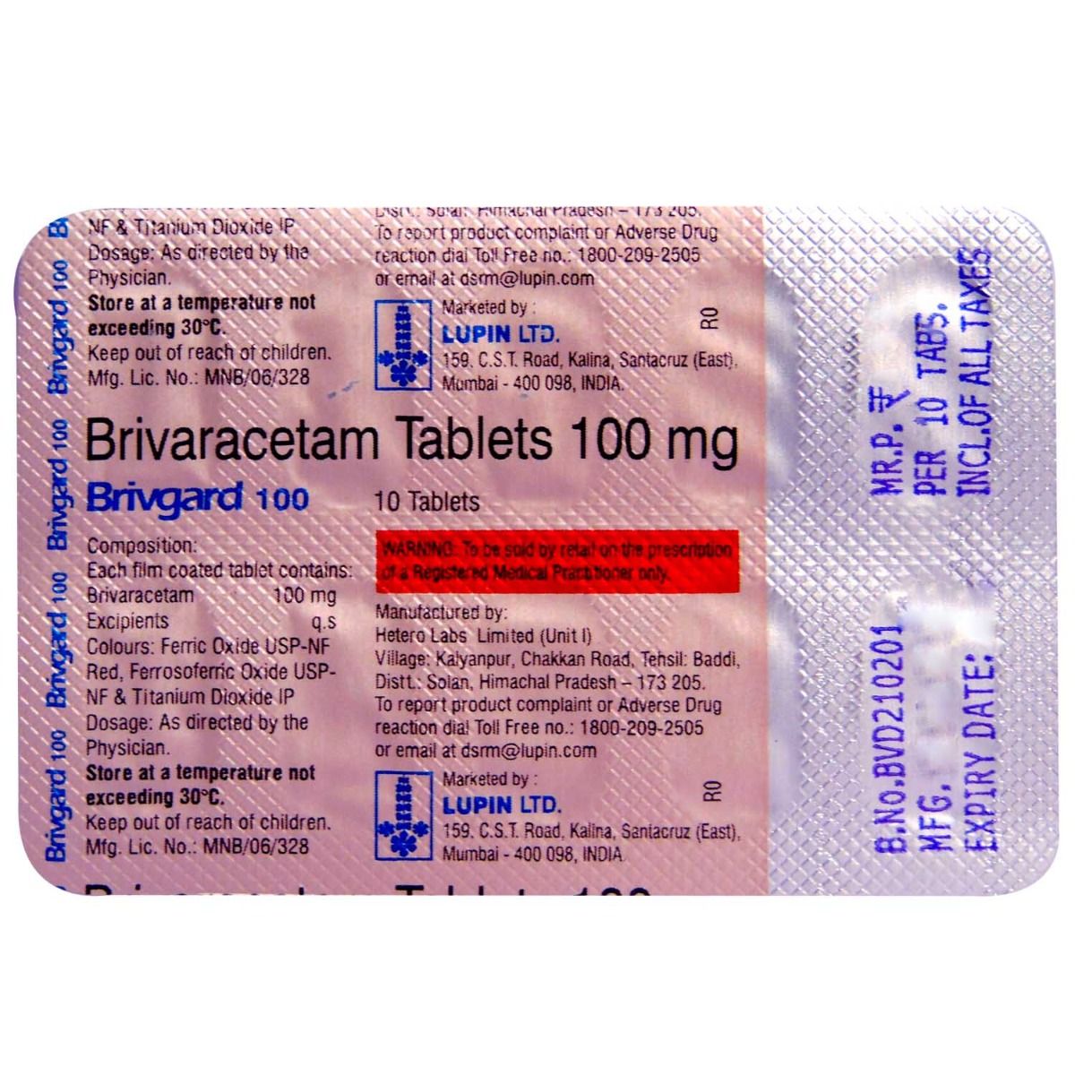 Brivgard 100 Tablet 10's Price, Uses, Side Effects, Composition ...