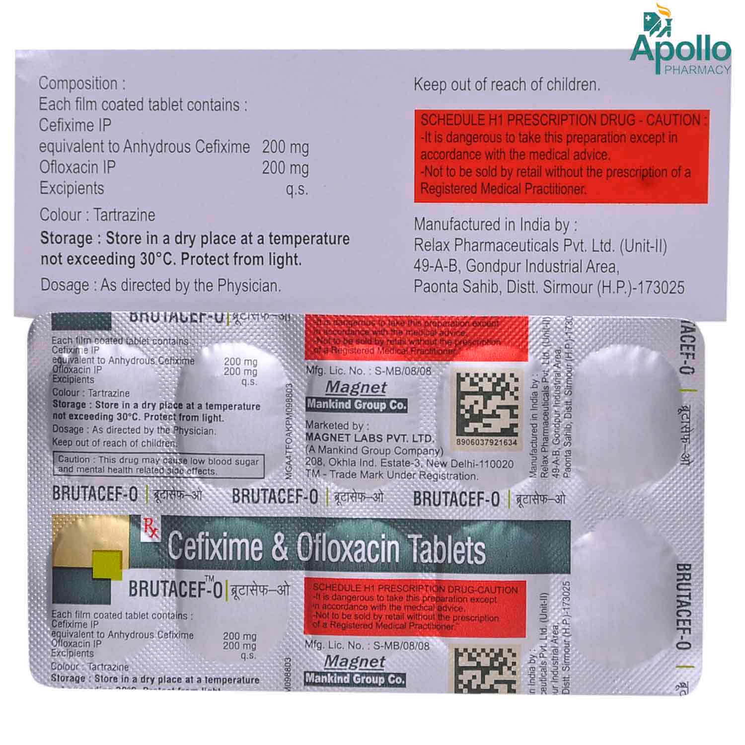 BRUTACEF O TABLET Price, Uses, Side Effects, Composition - Apollo Pharmacy