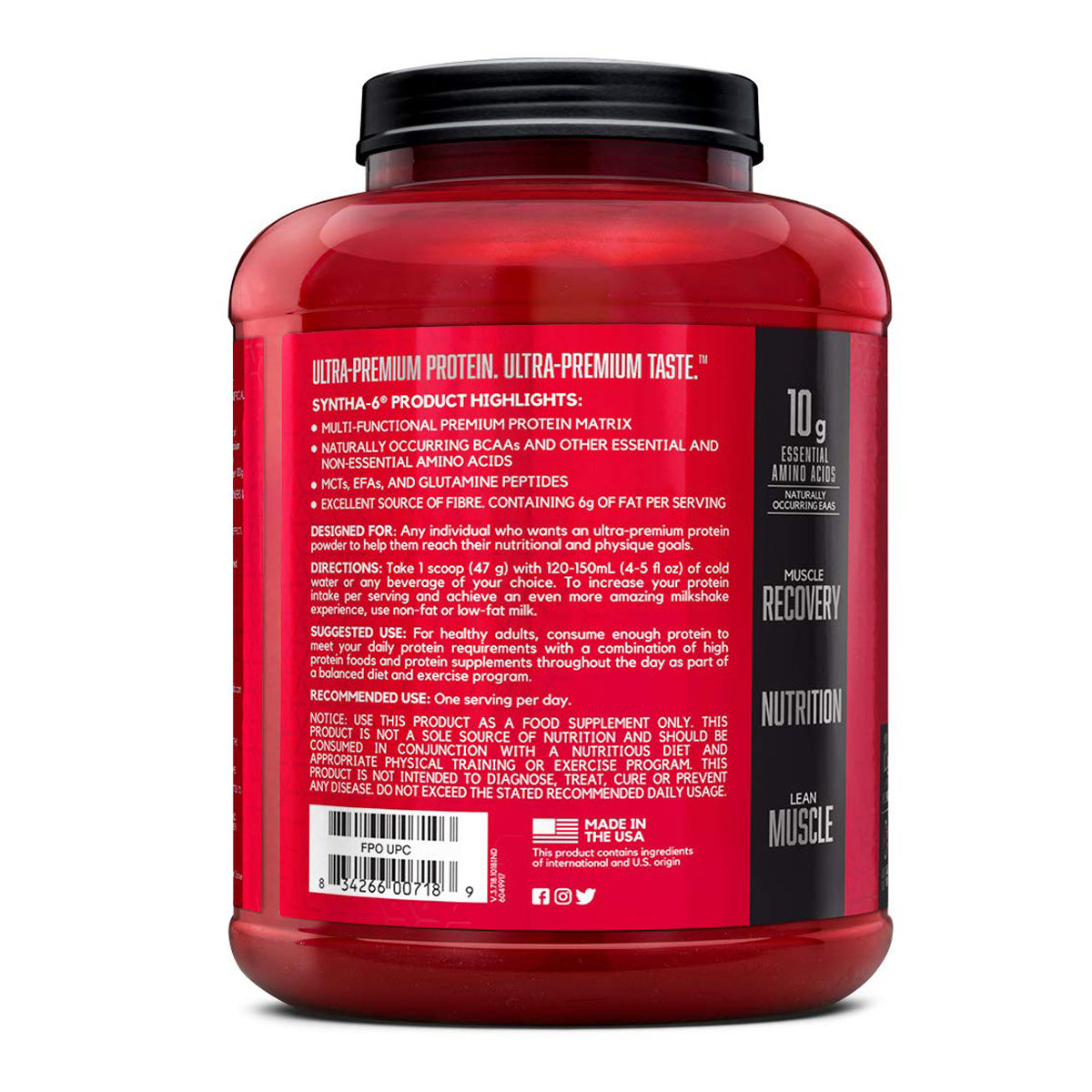 BSN Syntha-6 Chocolate Milkshake Flavour Protein Powder, 5 lb Price ...