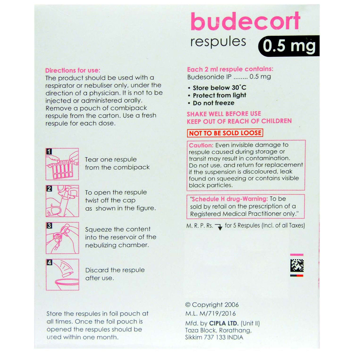 Budecort 0.5 mg Respules 5x2 ml Price, Uses, Side Effects, Composition ...