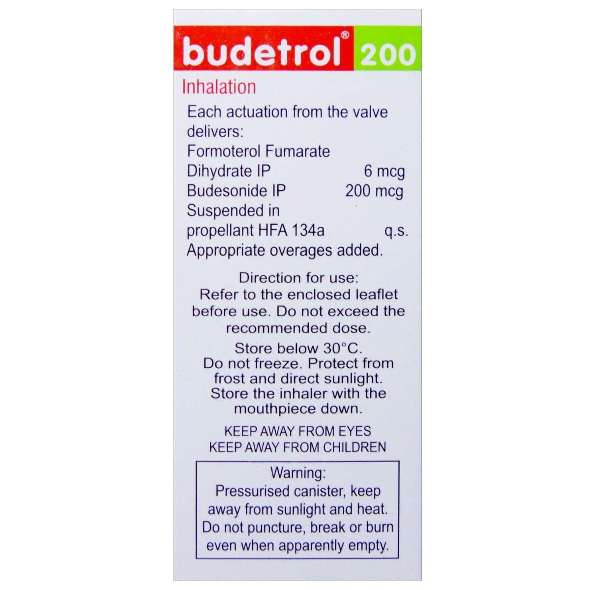 Budetrol 200 Inhaler 120 mdi Price, Uses, Side Effects, Composition ...