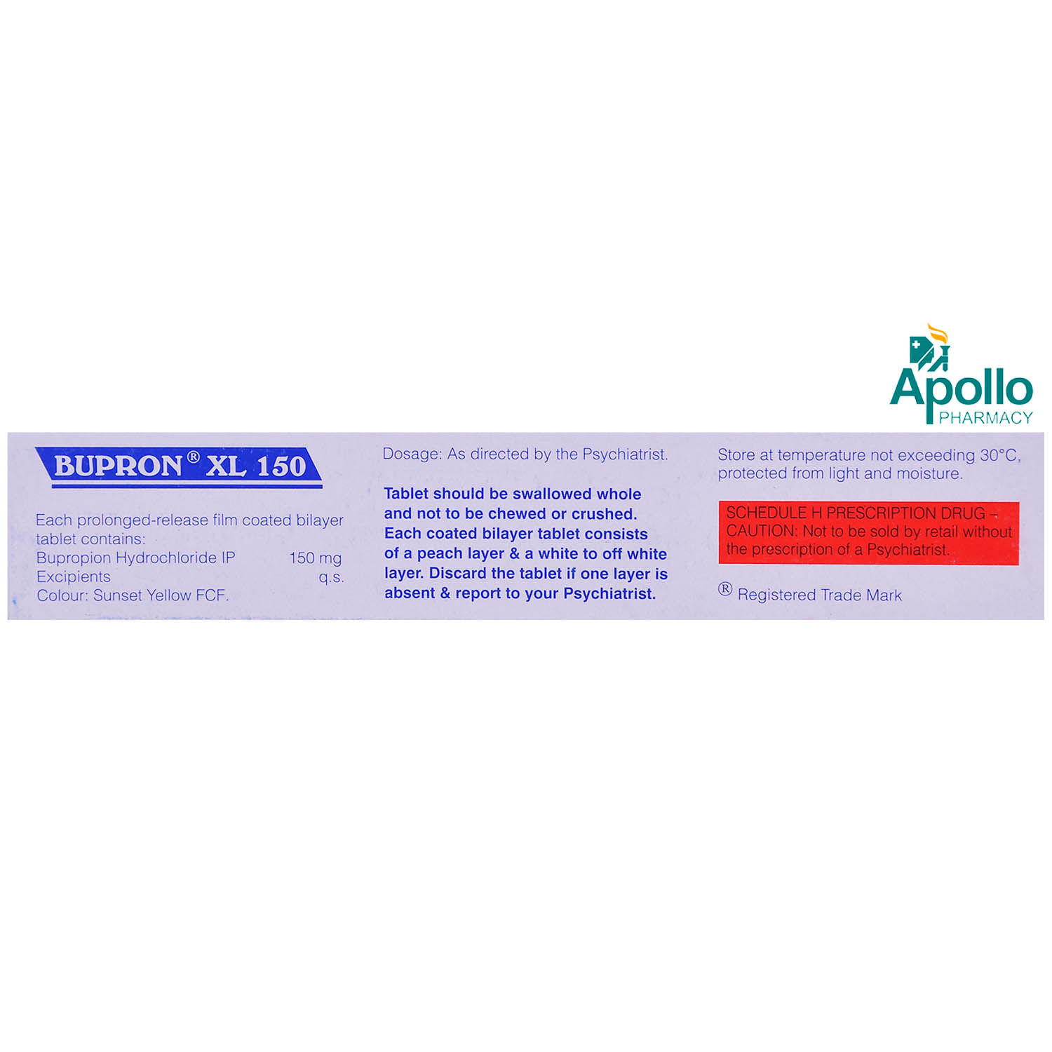 Bupron XL 150 Tablet 10's Price, Uses, Side Effects, Composition ...