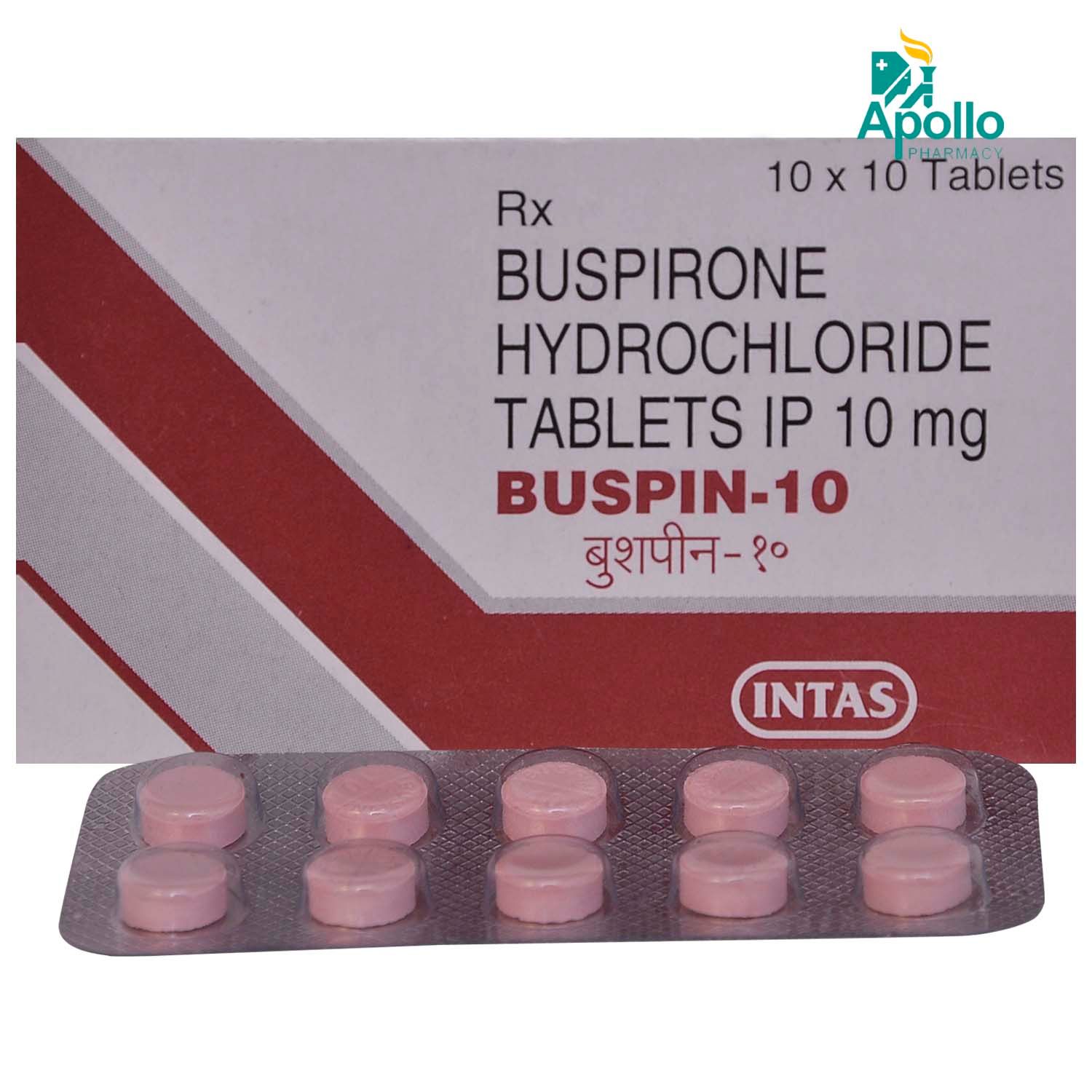 Buspin-10 Tablet 10's Price, Uses, Side Effects, Composition - Apollo ...