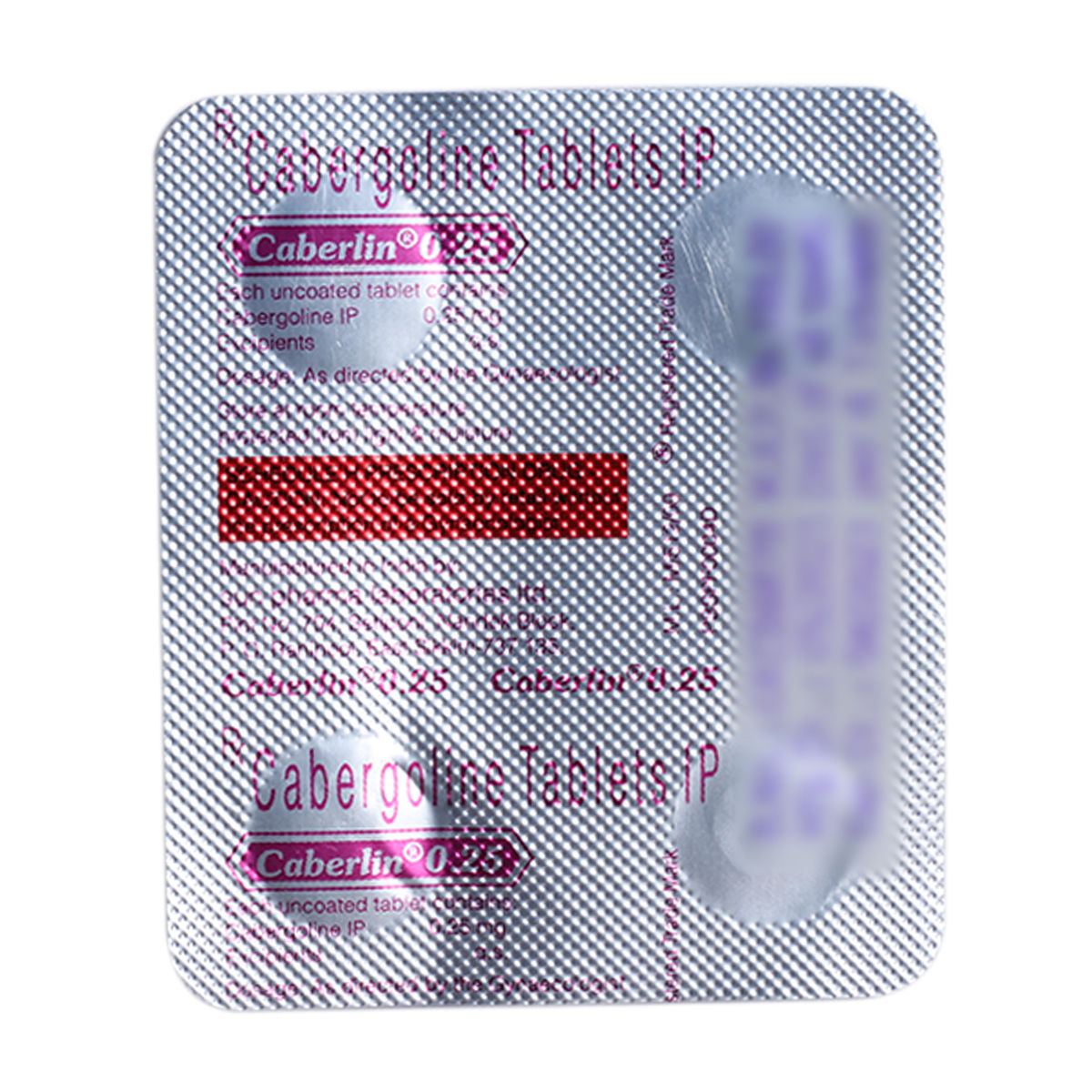 Caberlin 0.25 Tablet 4's Price, Uses, Side Effects, Composition ...