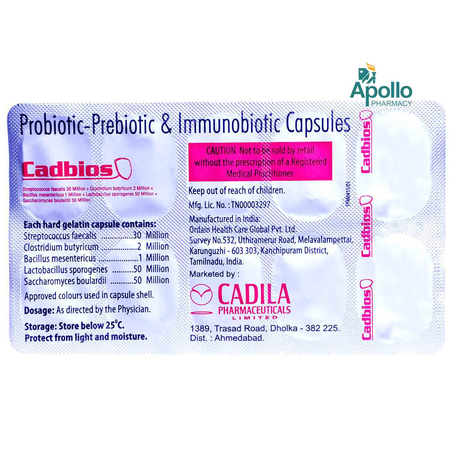 Cadbios Capsule 10's Price, Uses, Side Effects, Composition - Apollo ...