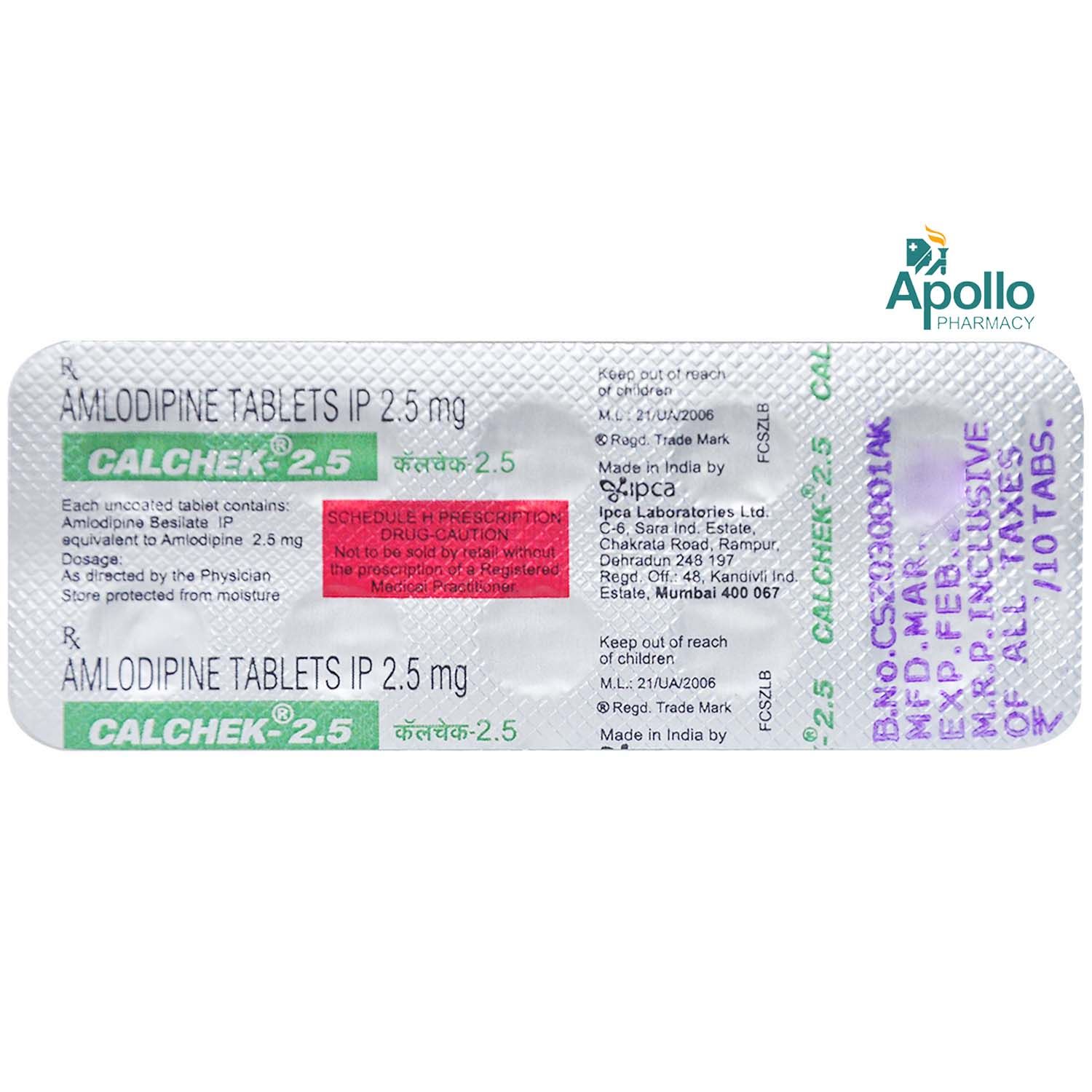 CALCHEK 2.5MG TABLET Price, Uses, Side Effects, Composition - Apollo ...