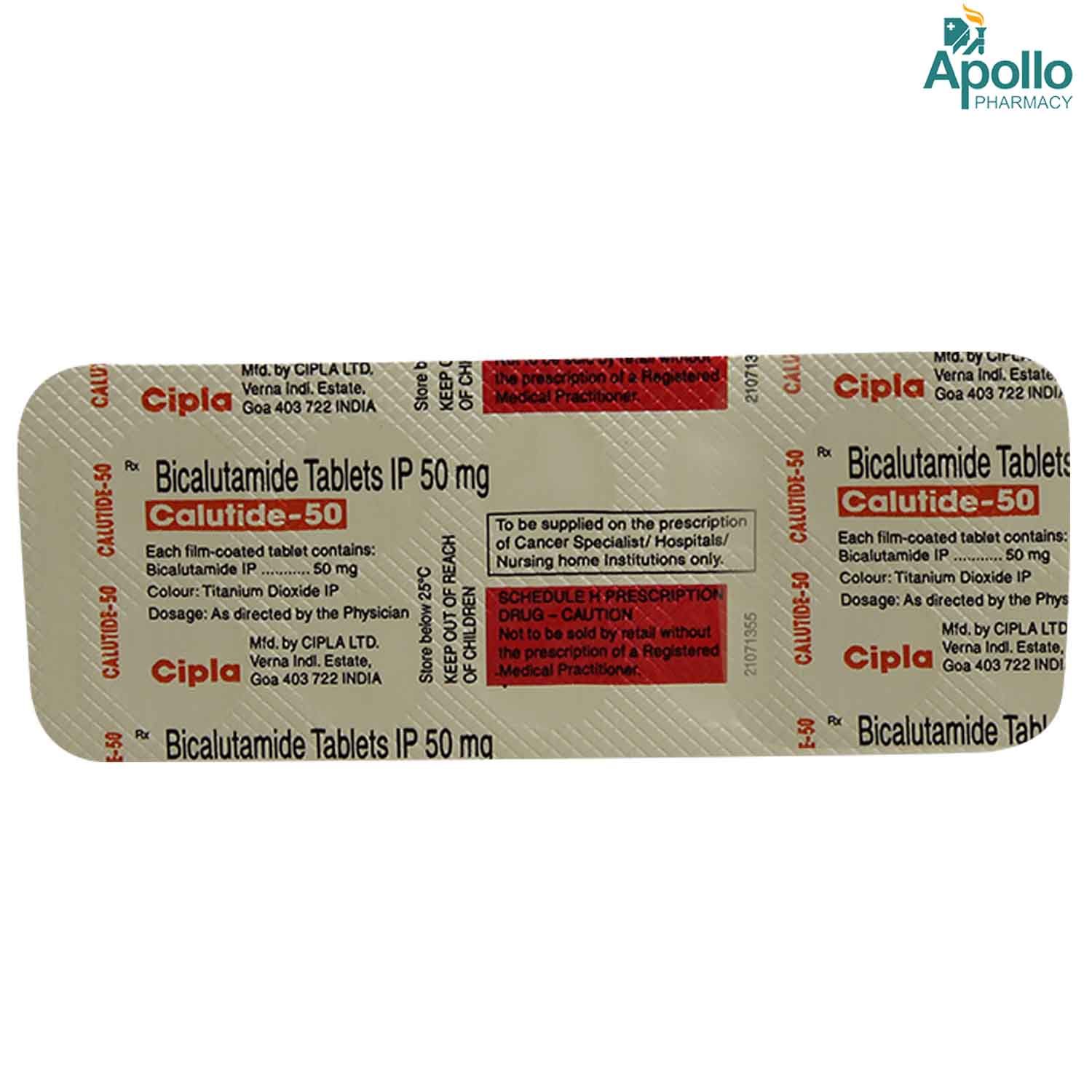 Calutide-50 Tablet 10's Price, Uses, Side Effects, Composition - Apollo ...