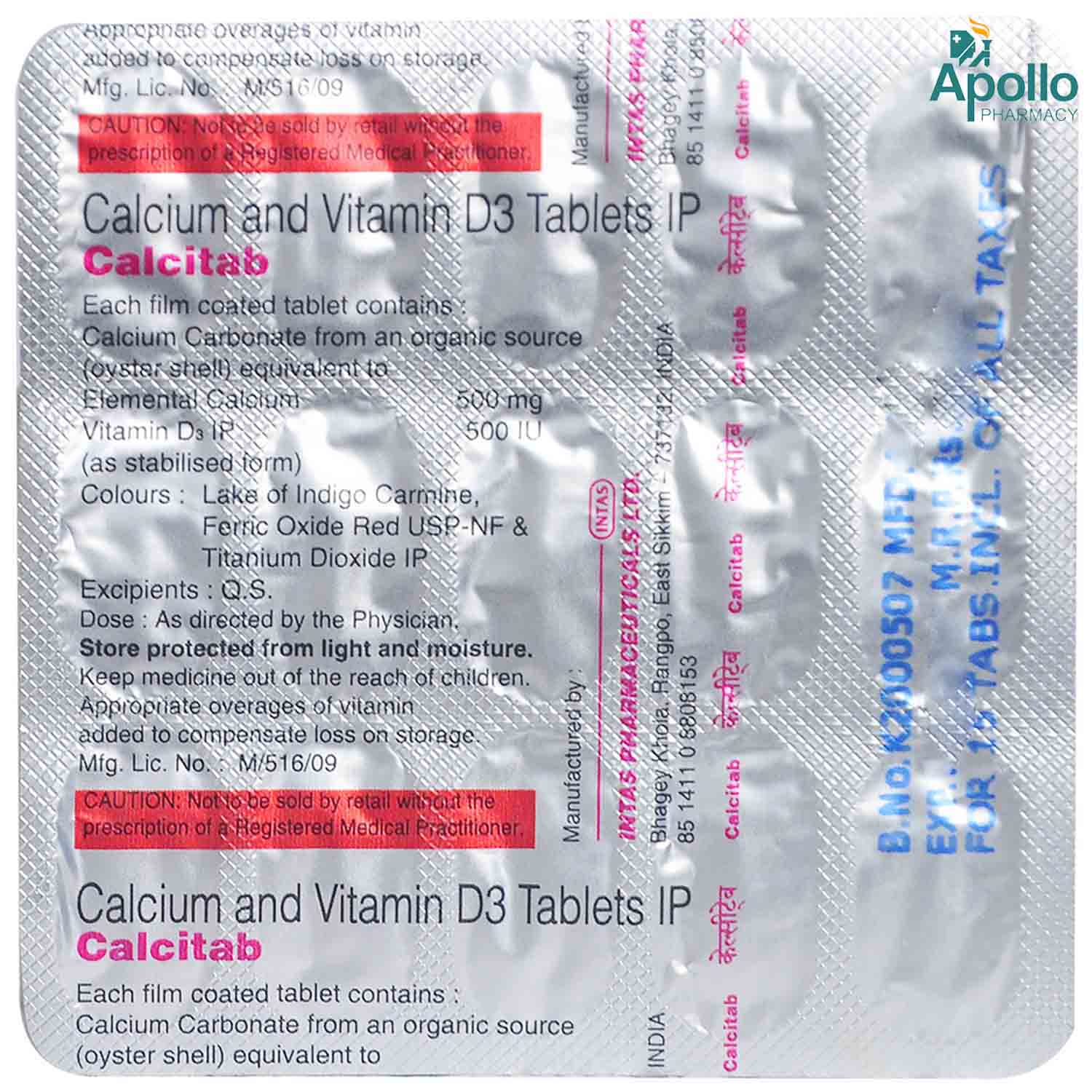 Calcitab Tablet 15's Price, Uses, Side Effects, Composition - Apollo ...