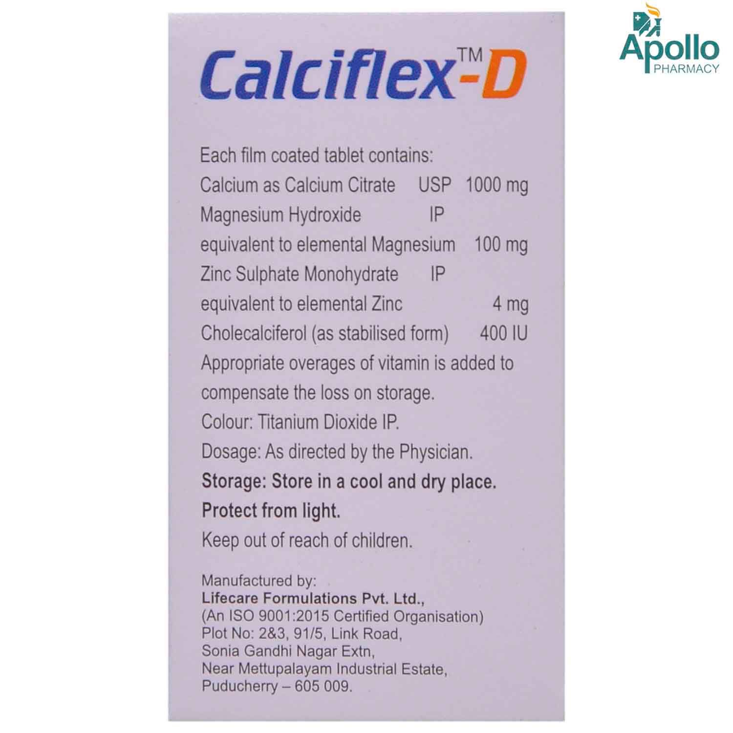 Calciflex D Tablet 10's Price, Uses, Side Effects, Composition - Apollo ...