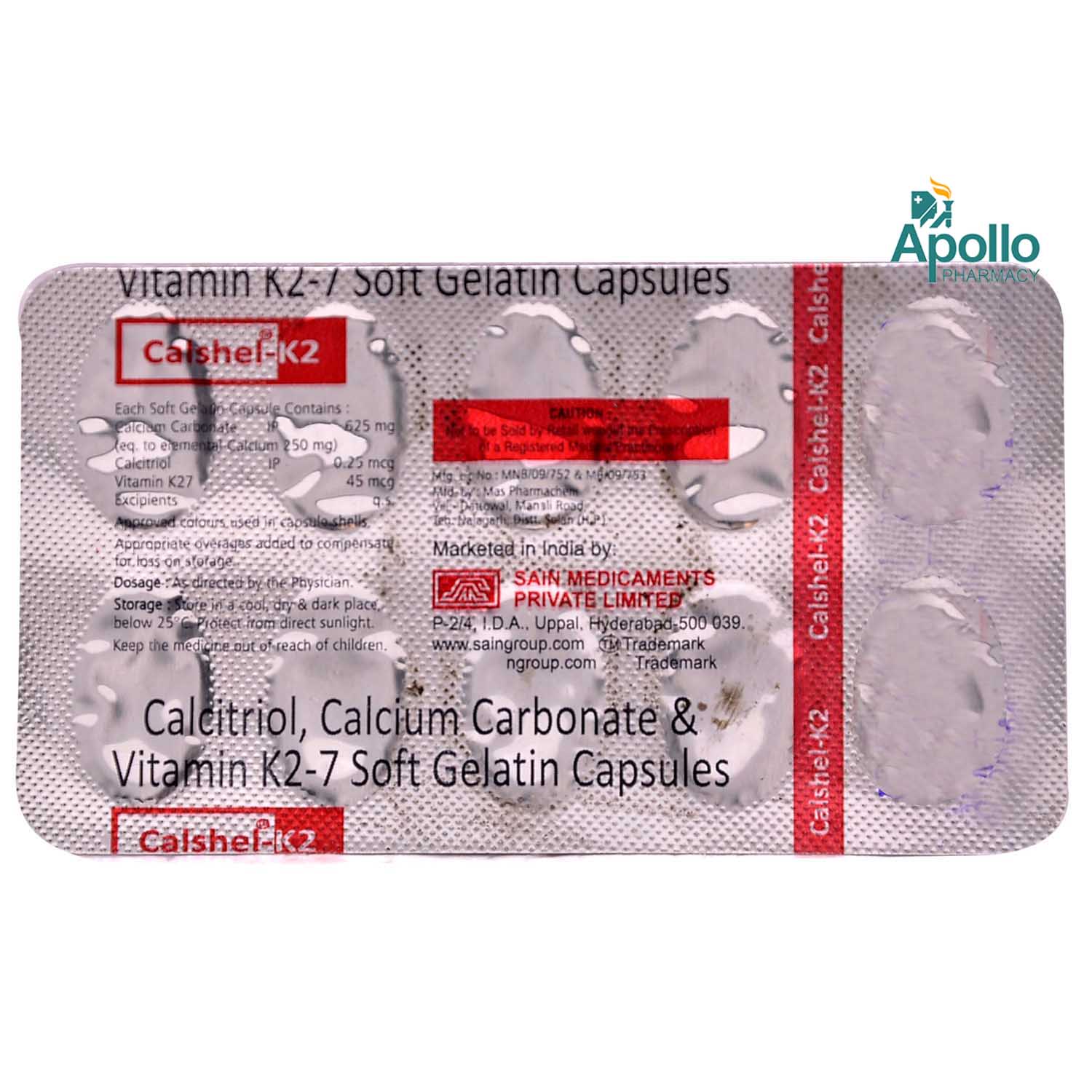 Calshel-K2 Capsule 10's Price, Uses, Side Effects, Composition - Apollo ...