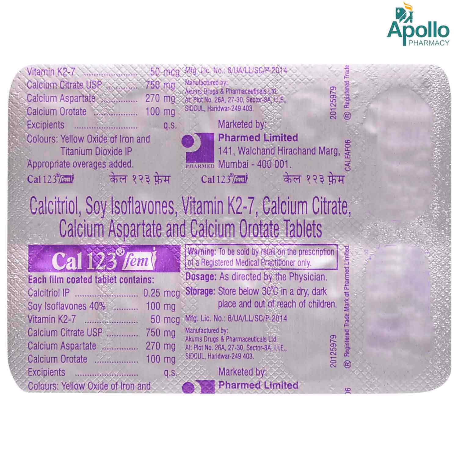 CAL 123 FEM TABLET Price, Uses, Side Effects, Composition - Apollo Pharmacy