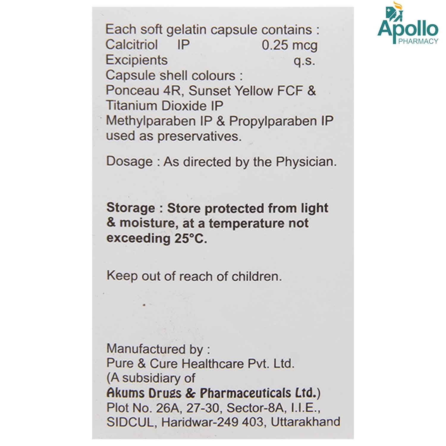 Calci Capsule 10's Price, Uses, Side Effects, Composition - Apollo Pharmacy
