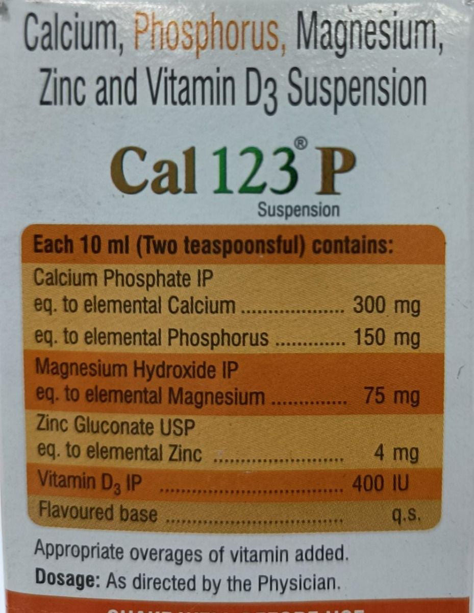 CAL 123 P SUSPENSION 200ML Price, Uses, Side Effects, Composition ...