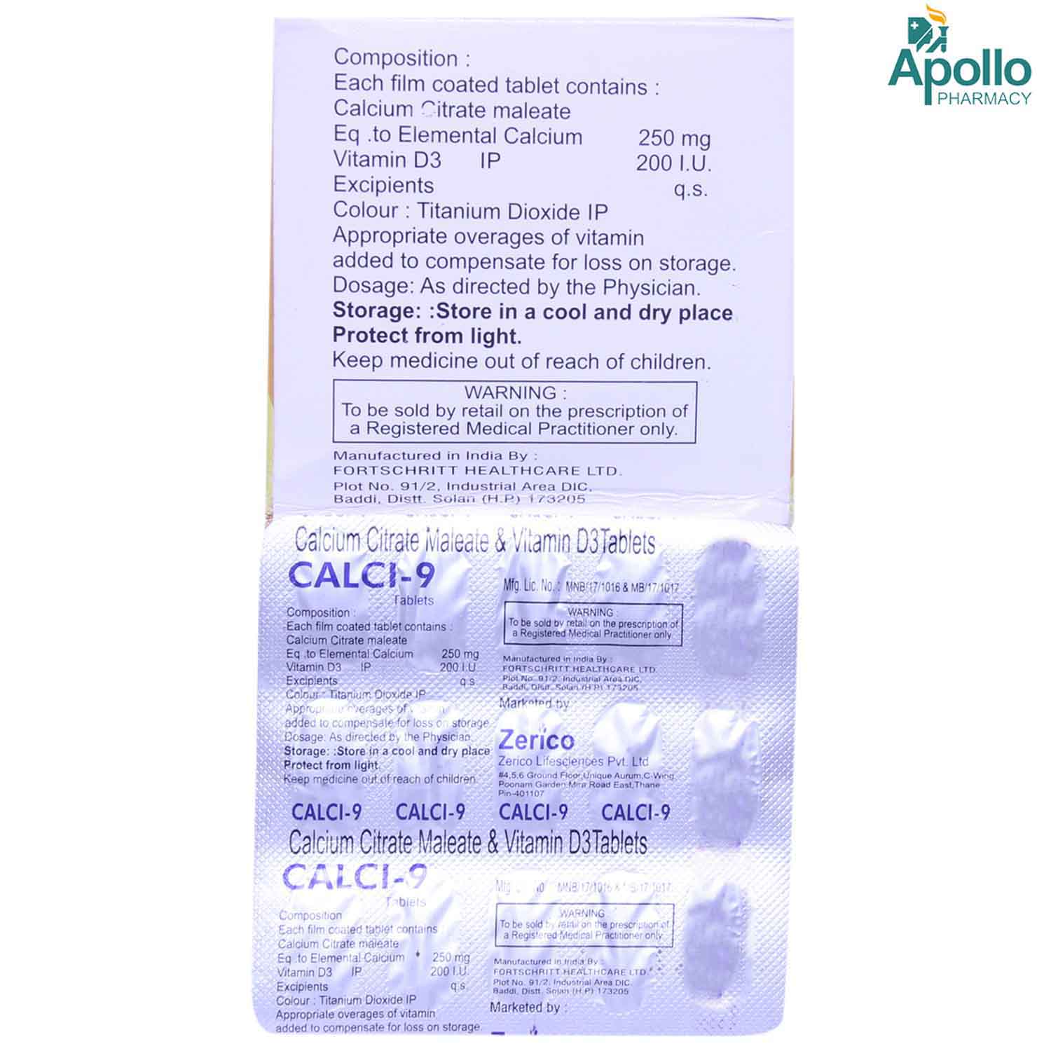 Calci-9 Tablet 15's Price, Uses, Side Effects, Composition - Apollo ...
