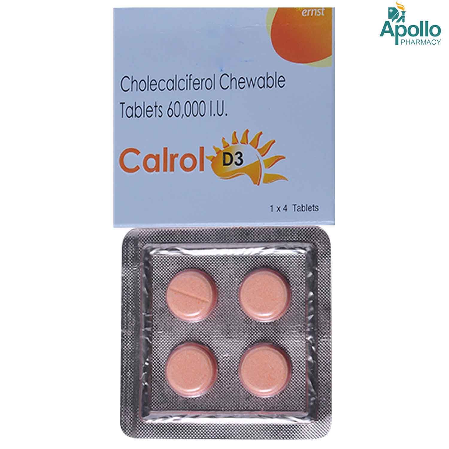 Calrol D3 60k Chew Tablet 4s Price, Uses, Side Effects, Composition ...