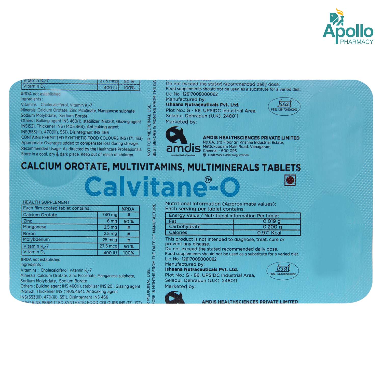 Calvitane-O Tablet 10'S Price, Uses, Side Effects, Composition - Apollo ...