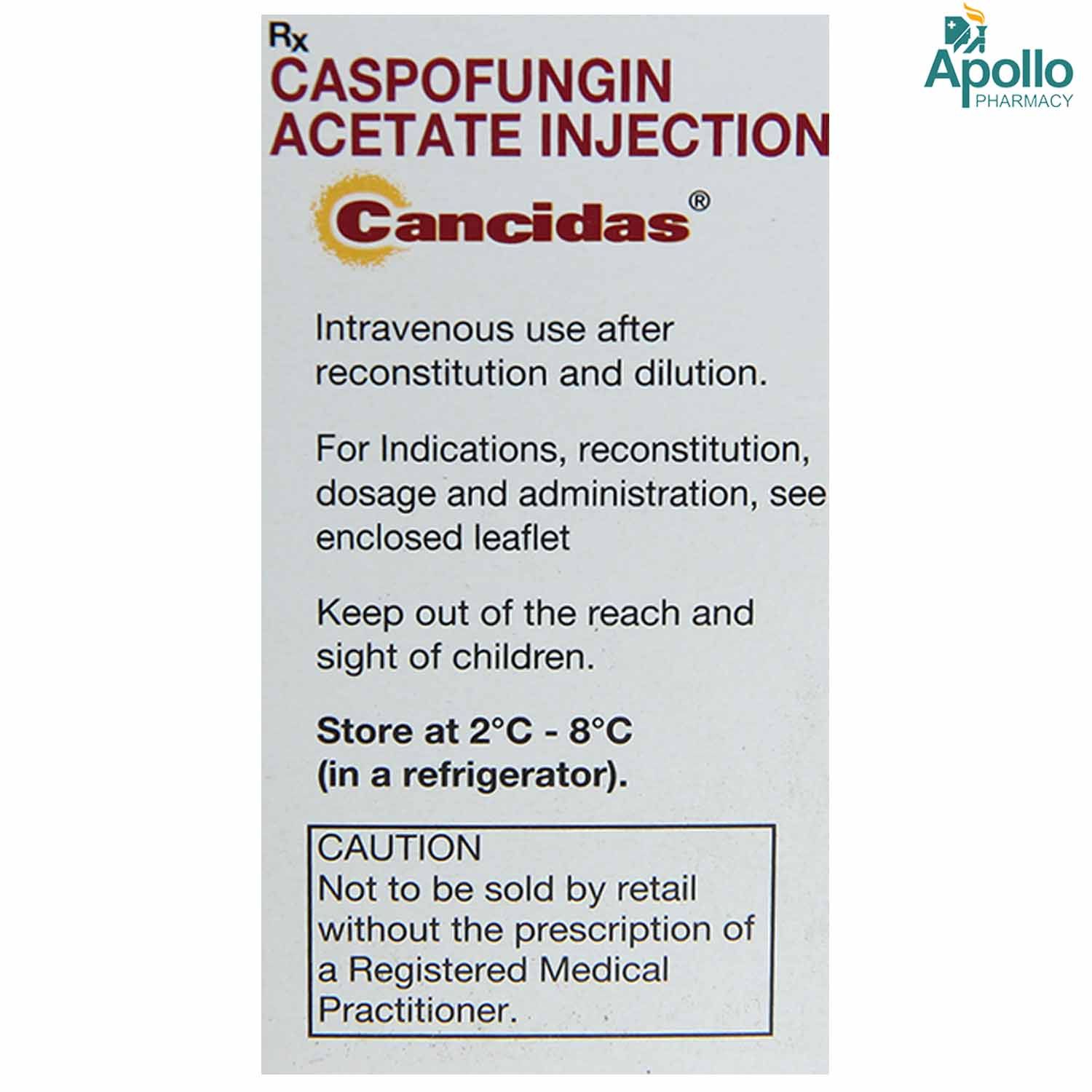 CANCIDAS 50MG INJECTION 10ML Price, Uses, Side Effects, Composition ...