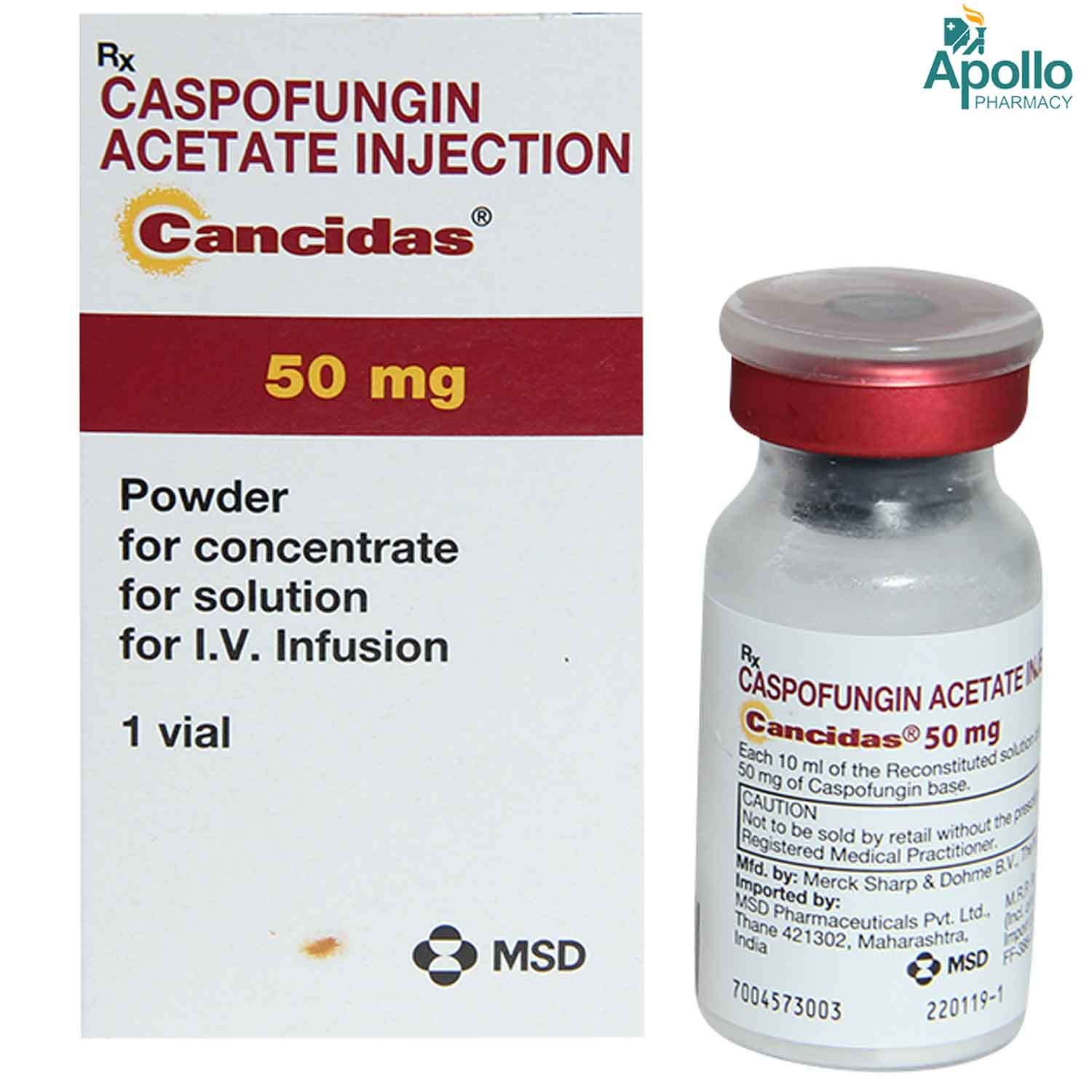 CANCIDAS 50MG INJECTION 10ML Price, Uses, Side Effects, Composition ...