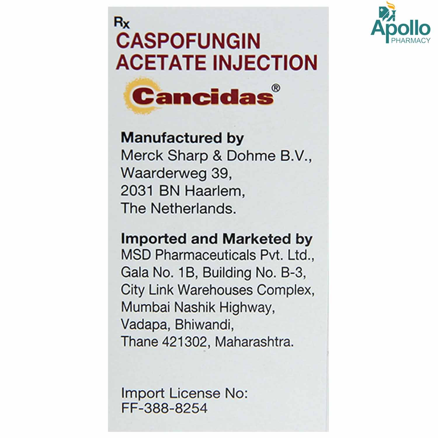 Cancidas 70 Injection 10 ml Price, Uses, Side Effects, Composition ...
