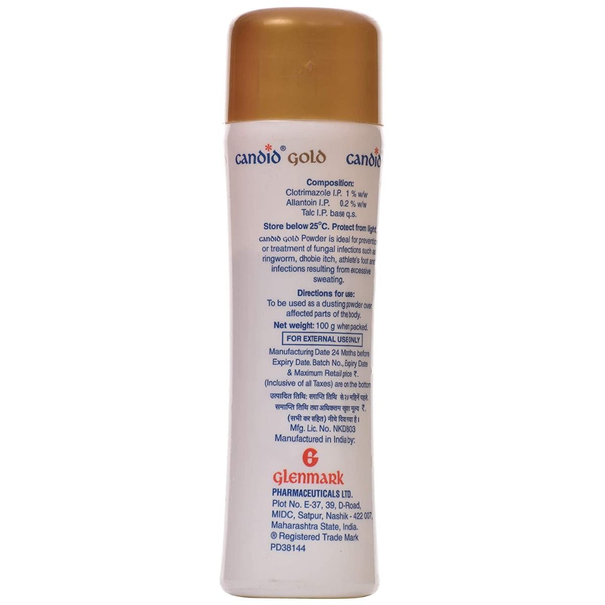 Candid Gold Powder, 100 gm Price, Uses, Side Effects, Composition ...