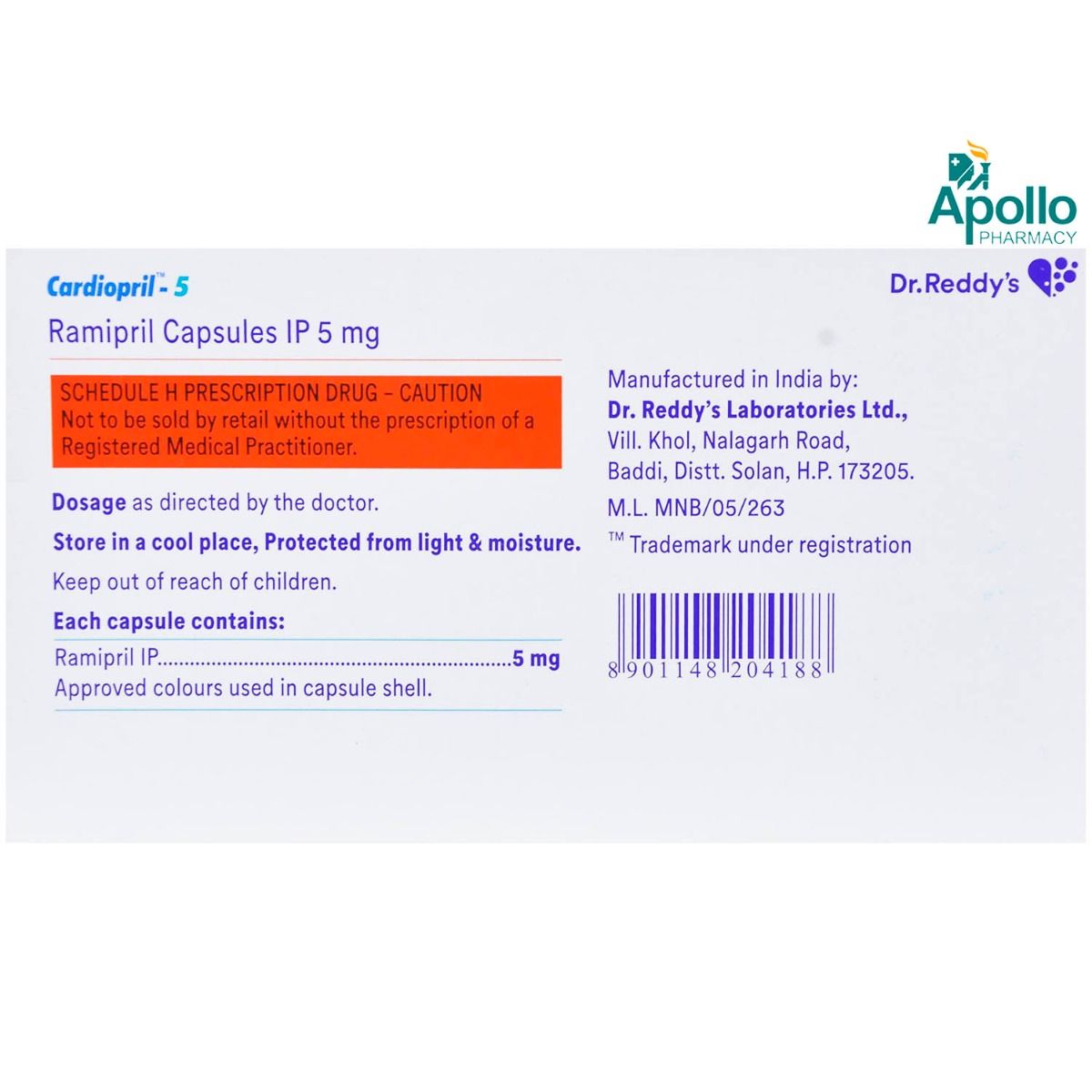 Cardiopril 5 Capsule Price, Uses, Side Effects, Composition - Apollo ...