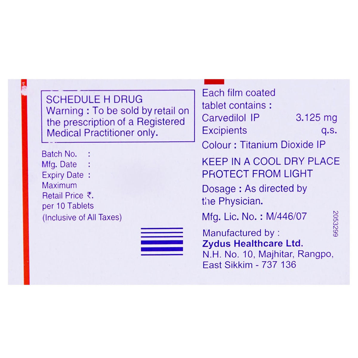 Carvil 3.125 Tablet 10's Price, Uses, Side Effects, Composition ...