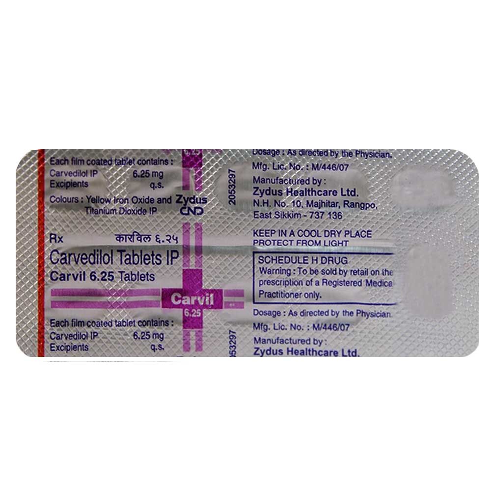 Carvil 6.25 Tablet 10's Price, Uses, Side Effects, Composition - Apollo ...