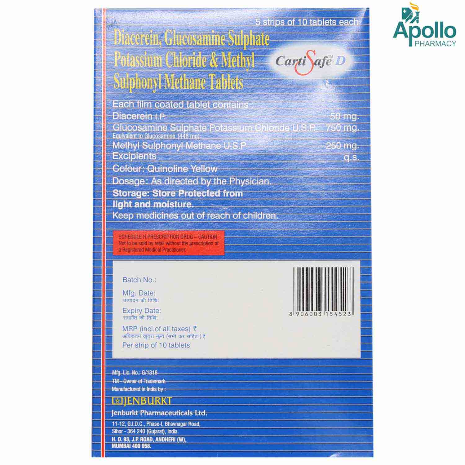CARTISAFE D TABLET Price, Uses, Side Effects, Composition - Apollo Pharmacy