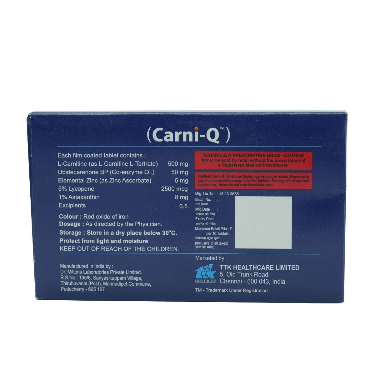 Carni Q Tablet 10's Price, Uses, Side Effects, Composition - Apollo ...
