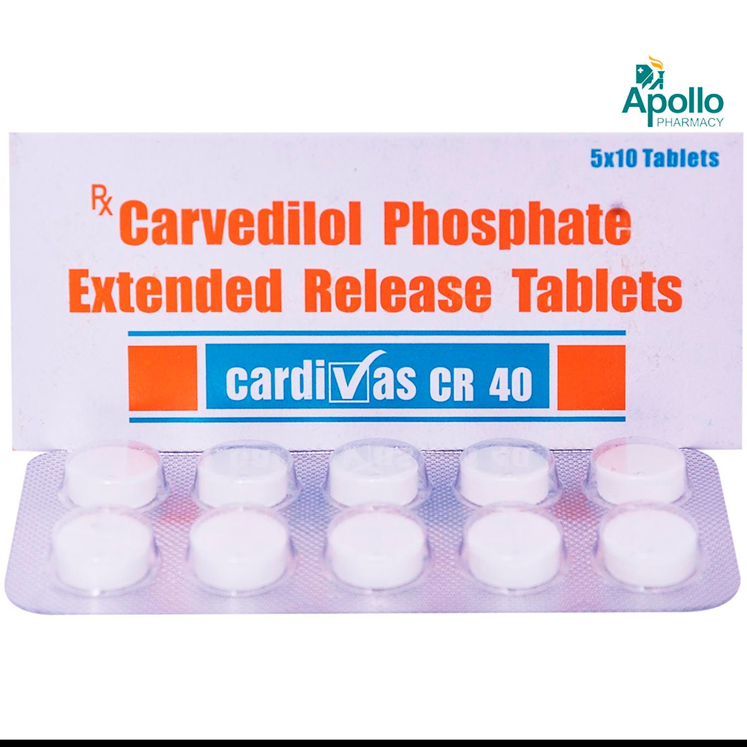 CARDIVAS CR 40MG TABLET Price, Uses, Side Effects, Composition - Apollo Pharmacy