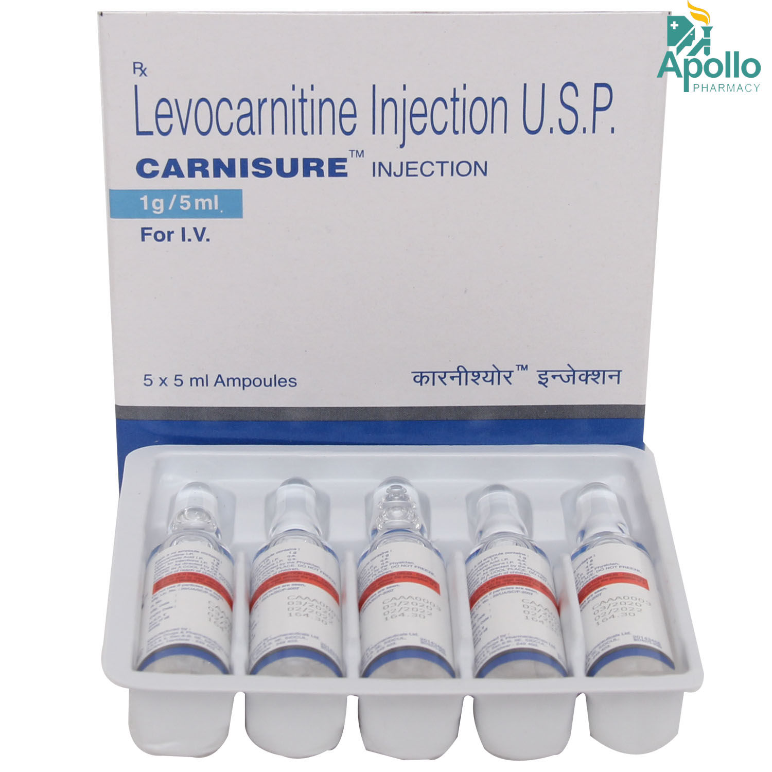 CARNISURE 1GM INJECTION 5ML Price, Uses, Side Effects, Composition ...