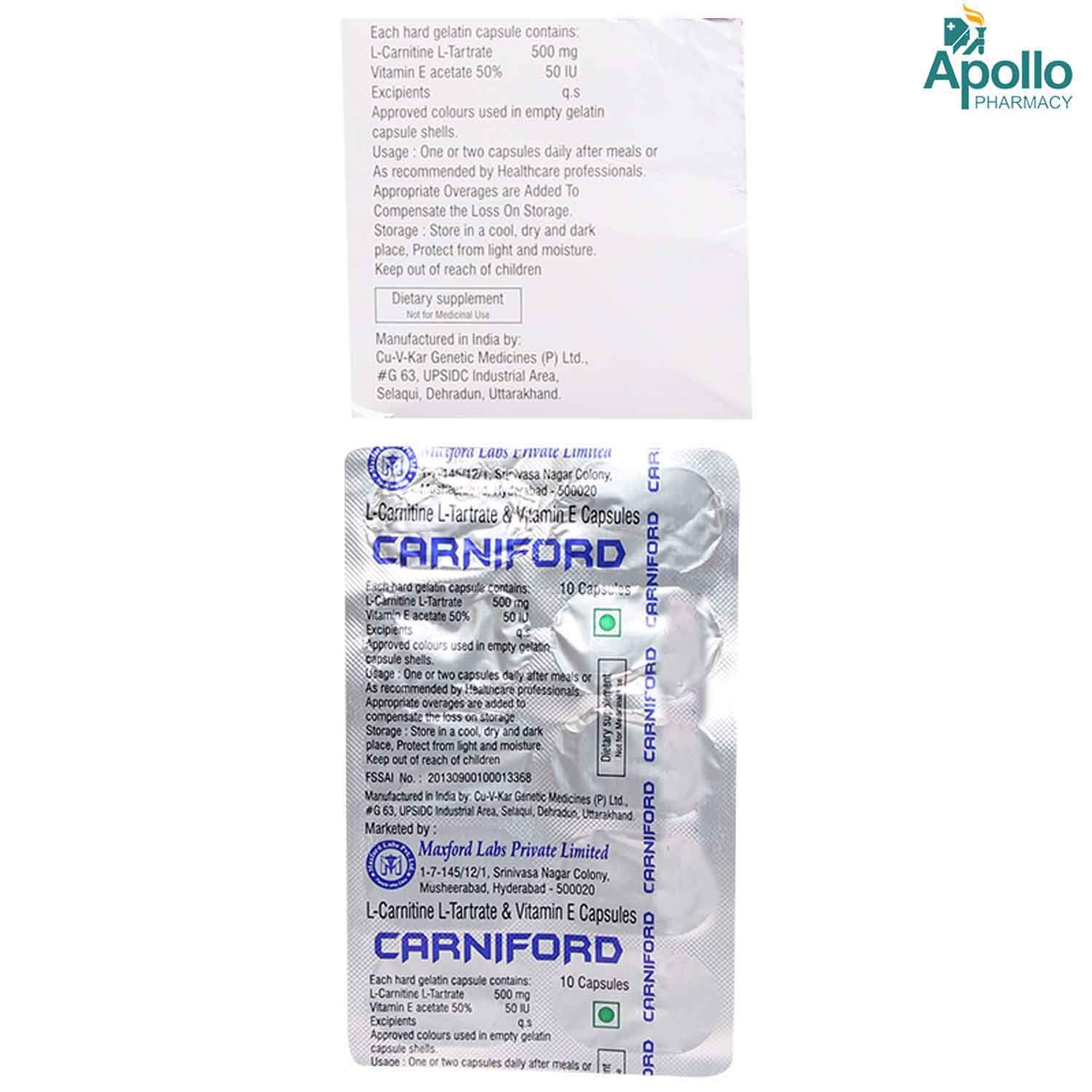 CARNIFORD CAPSULE Price, Uses, Side Effects, Composition - Apollo Pharmacy