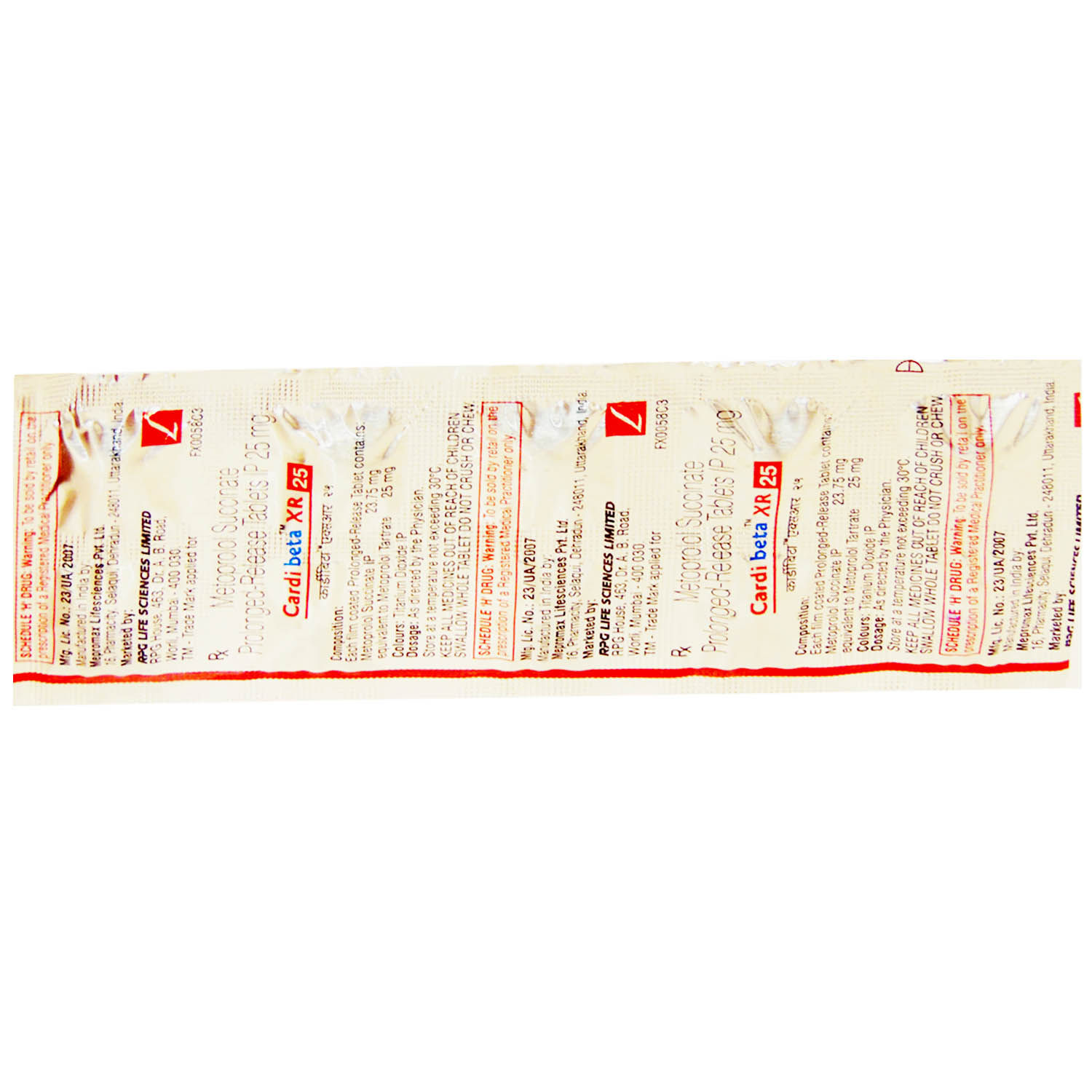 Cardibeta XR 25 Tablet 10's Price, Uses, Side Effects, Composition ...