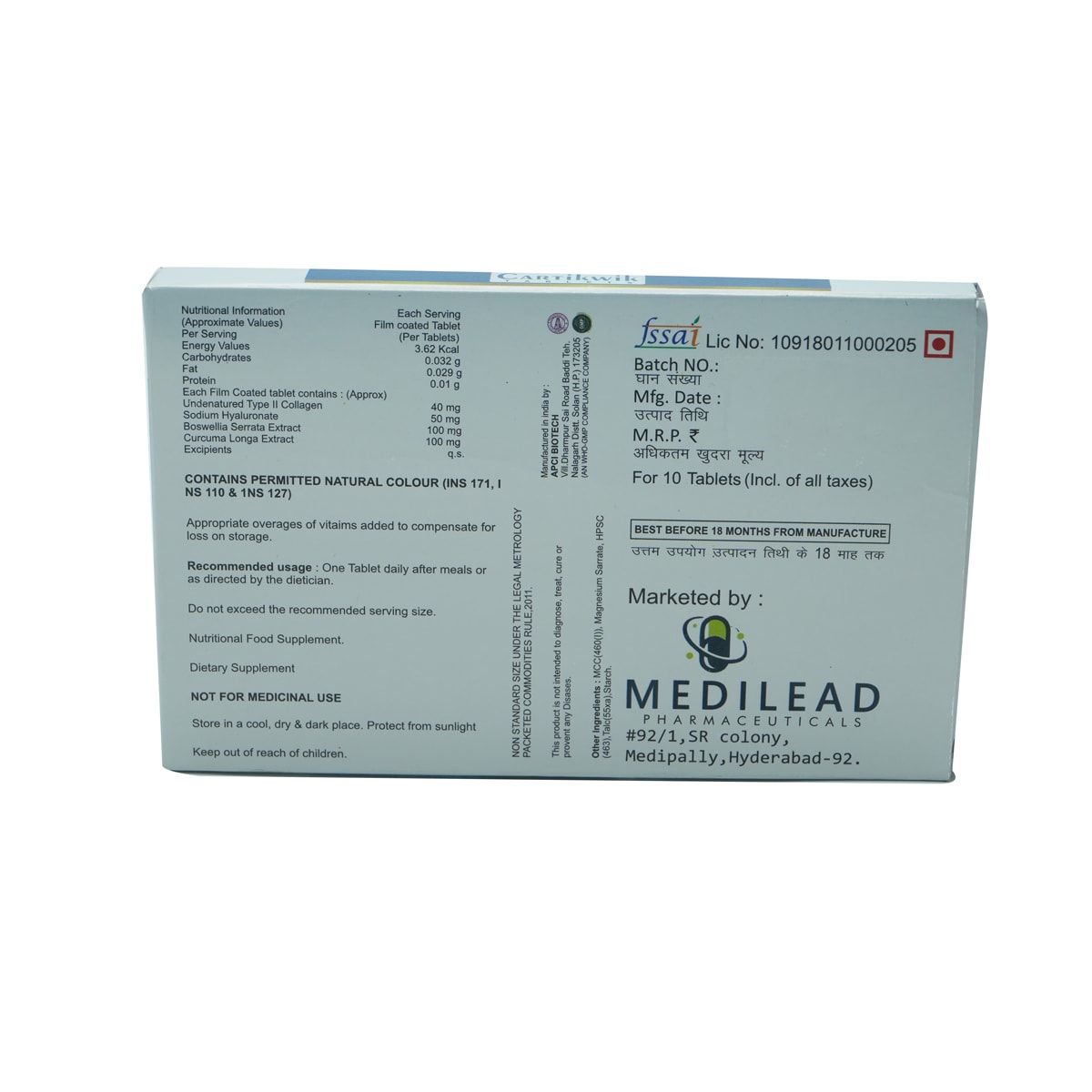 Cartikwik Tablet 10's Price, Uses, Side Effects, Composition - Apollo ...