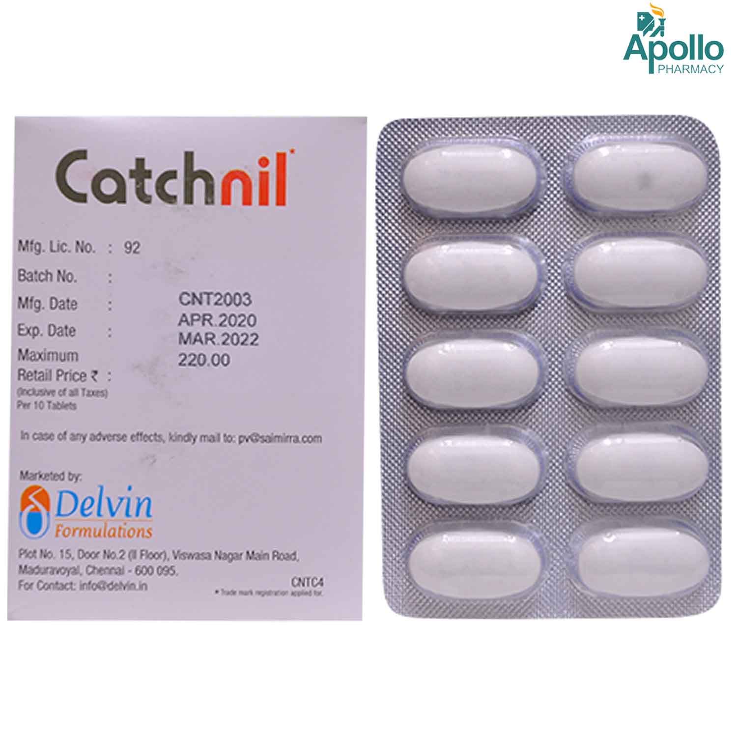 CATCHNIL TABLET 10'S Price, Uses, Side Effects, Composition - Apollo ...