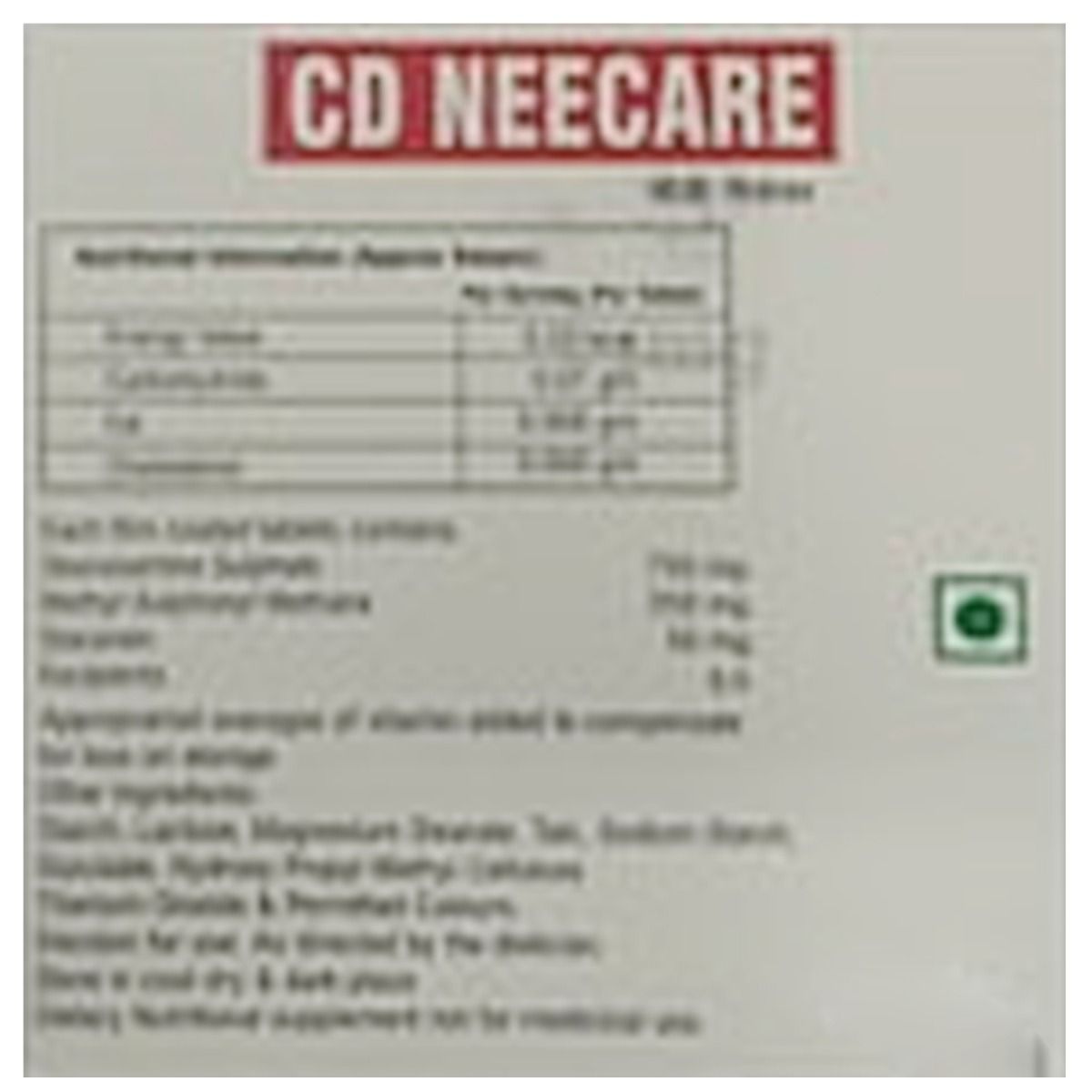 CD Neecare Tablet 10's Price, Uses, Side Effects, Composition - Apollo ...