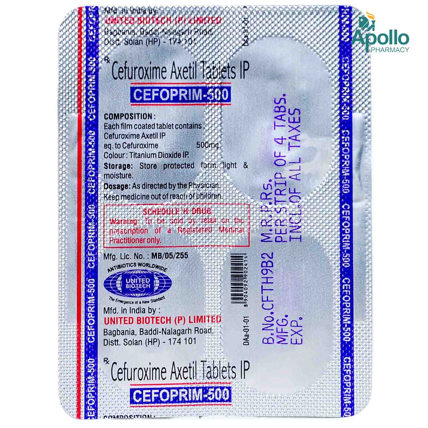 Cefoprim 500 Tablet 4's Price, Uses, Side Effects, Composition - Apollo ...