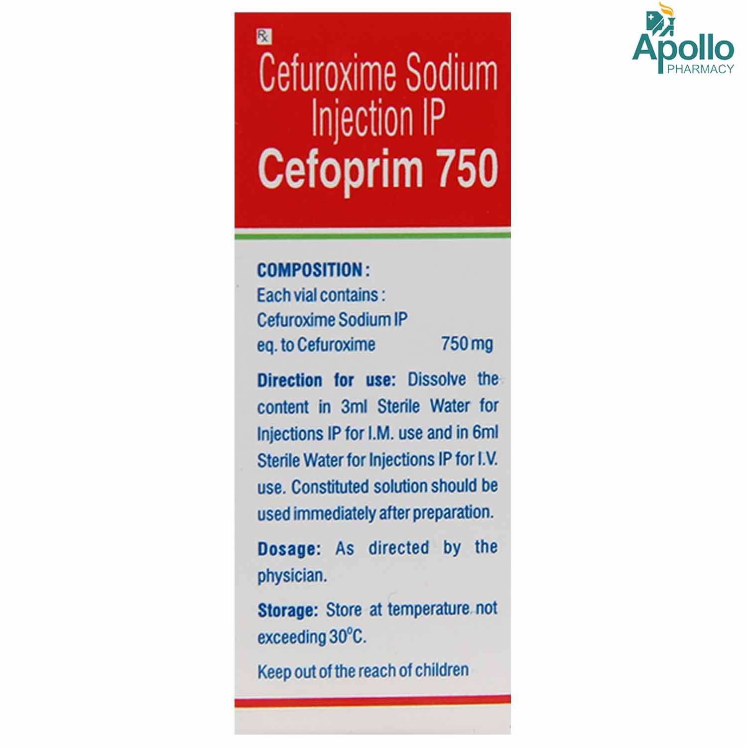 CEFOPRIM 750MG VIAL Price, Uses, Side Effects, Composition - Apollo ...