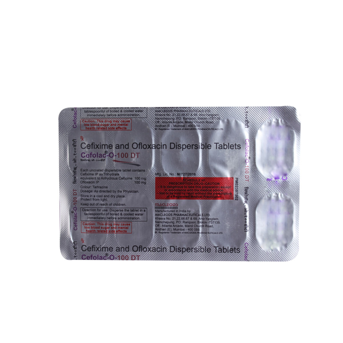 CEFOLAC O 100MG DT TABLET Price, Uses, Side Effects, Composition ...
