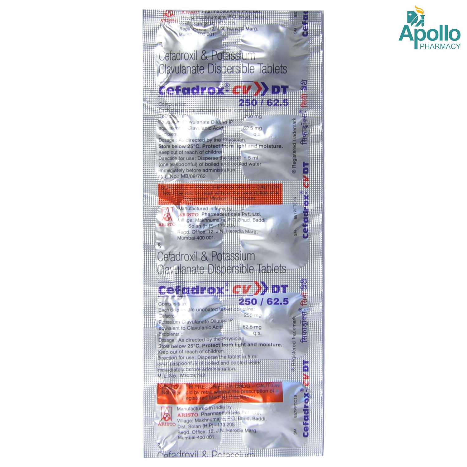 Cefadrox CV DT 250/62.5 Tablet 10's Price, Uses, Side Effects ...