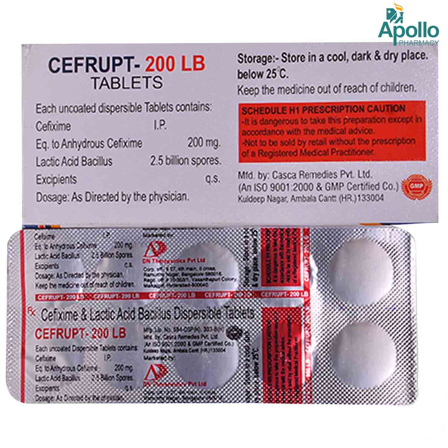 Cefrupt-200 Lb Dt Tablet 10's Price, Uses, Side Effects, Composition ...