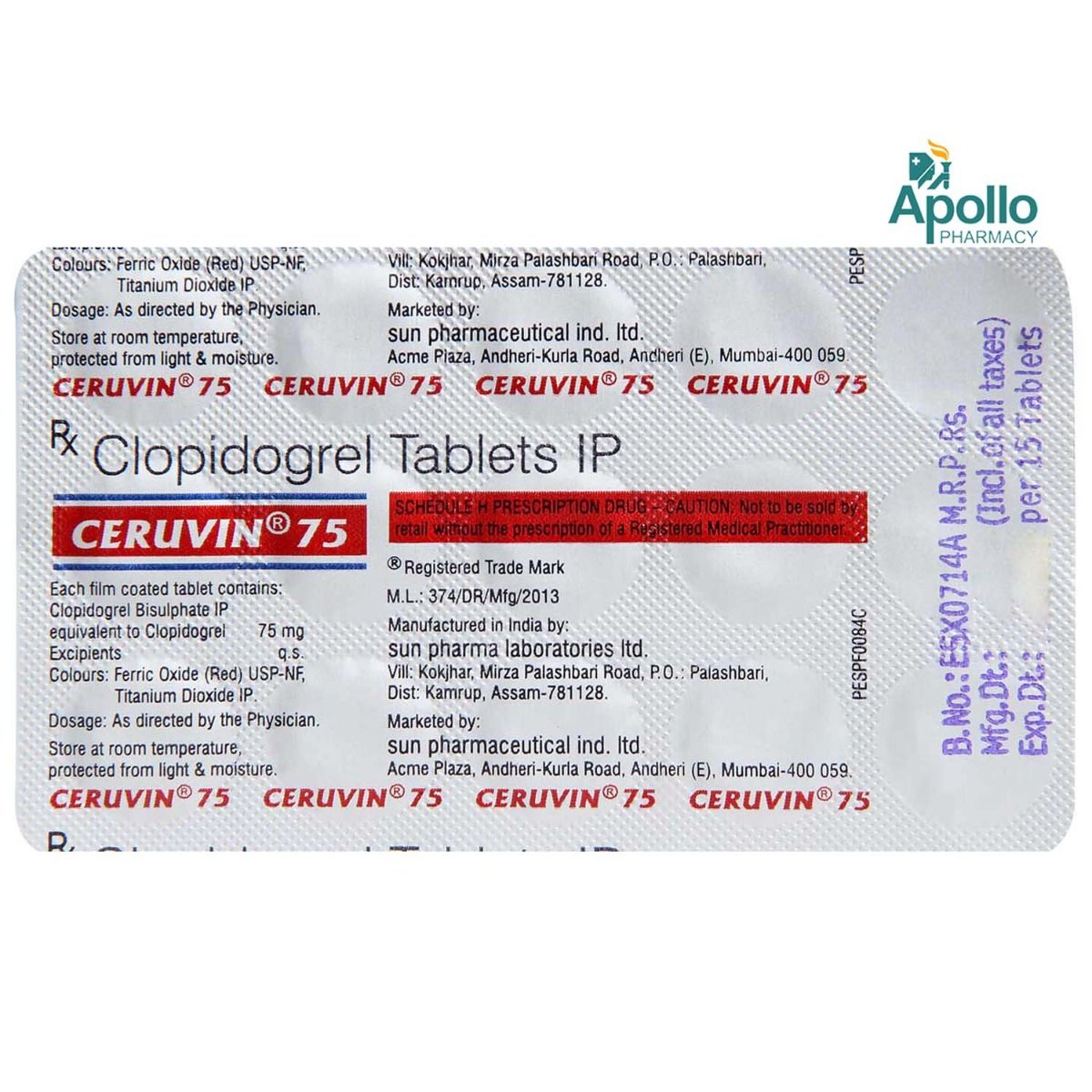 Ceruvin 75 Tablet 15's Price, Uses, Side Effects, Composition - Apollo ...