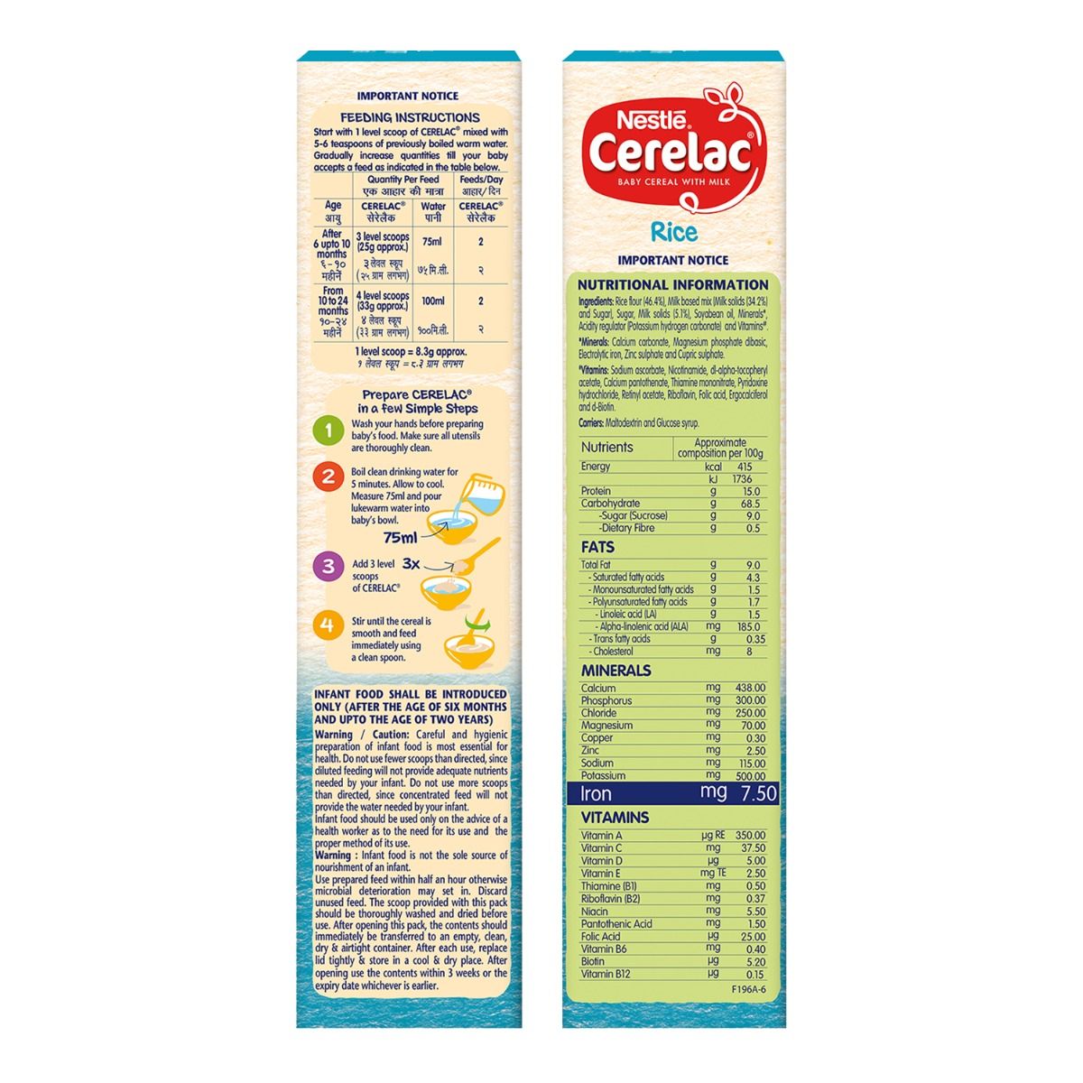 Nestle Cerelac Rice Baby Cereal, 6 to 12 Months, 300 gm Refill Pack ...