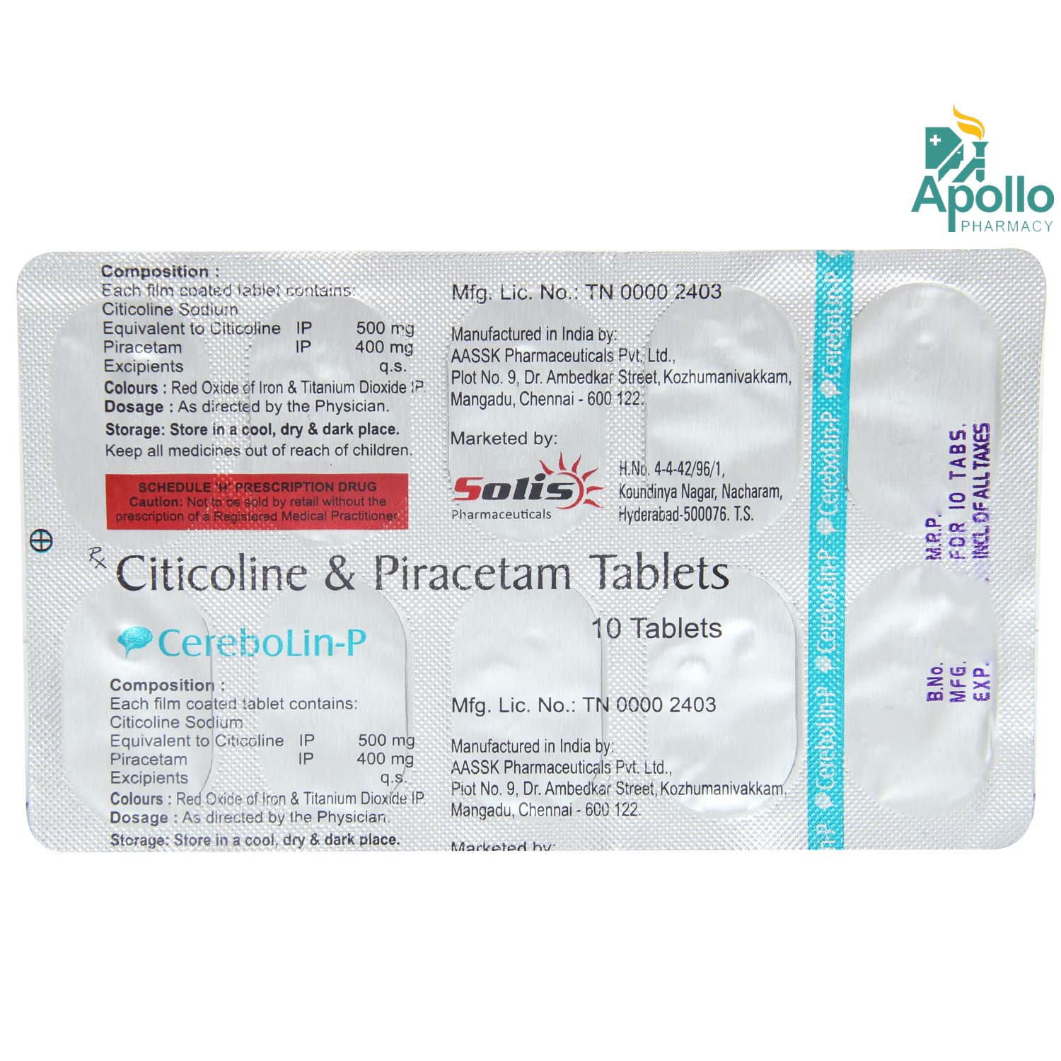 Cerebolin-P Tablet 10's Price, Uses, Side Effects, Composition - Apollo ...