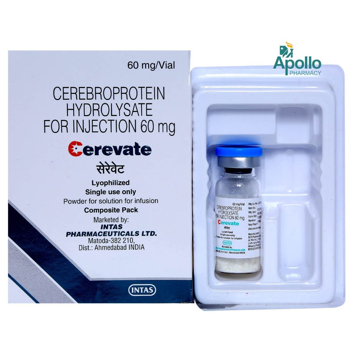 Cerevate 60mg Injection Price, Uses, Side Effects, Composition - Apollo ...