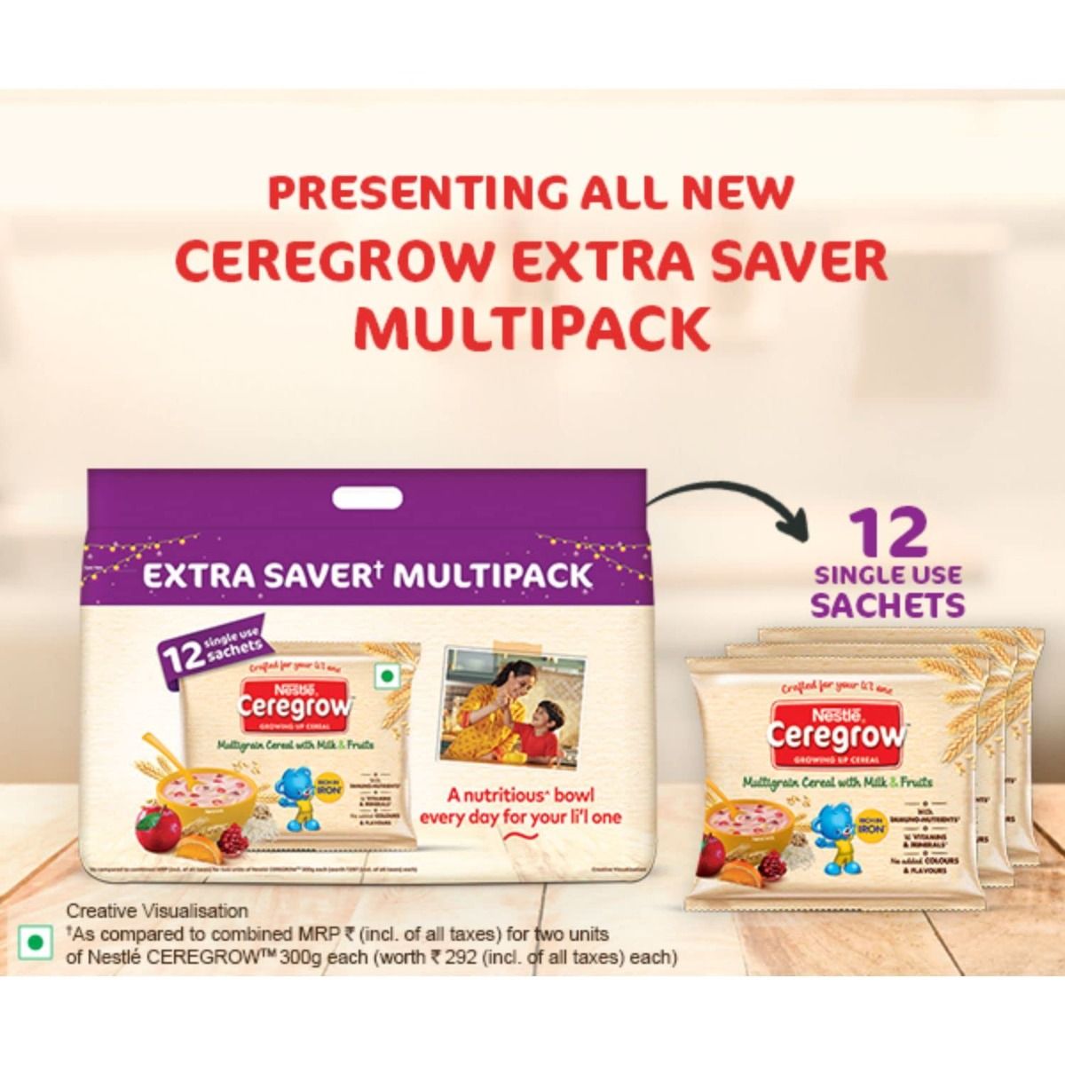 Nestle Ceregrow Multigrain Cereal with Milk & Fruits Powder, 600 gm ...