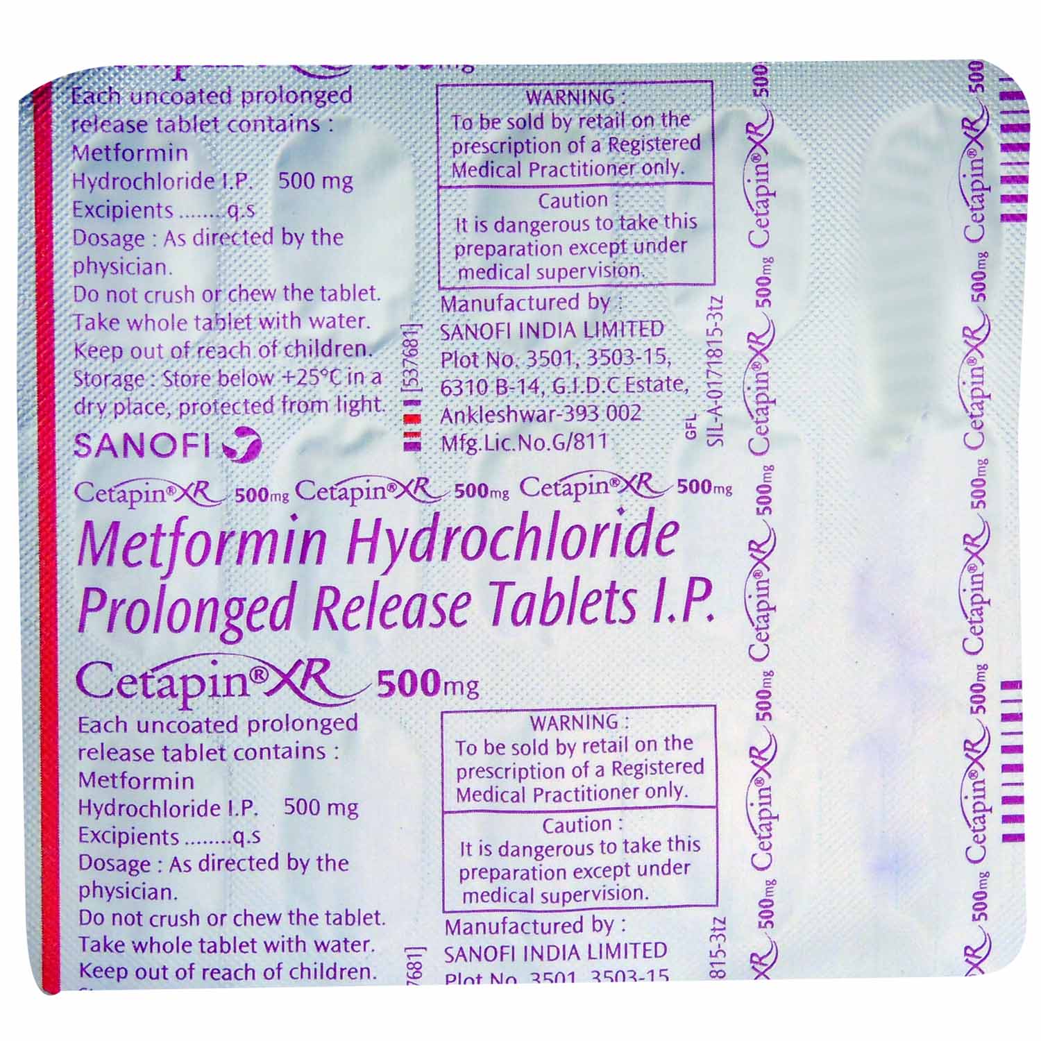 Cetapin XR 500 mg Tablet 15's Price, Uses, Side Effects, Composition ...