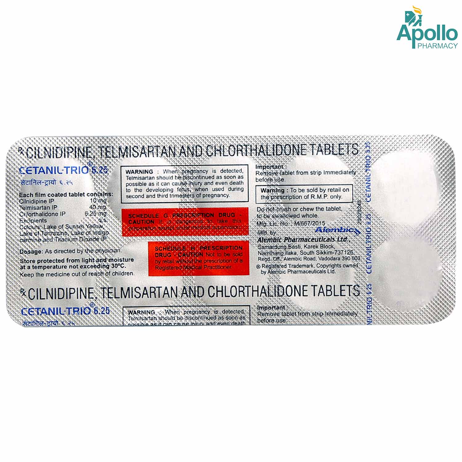 Cetanil Trio 6.25 Tablet 10's Price, Uses, Side Effects, Composition ...