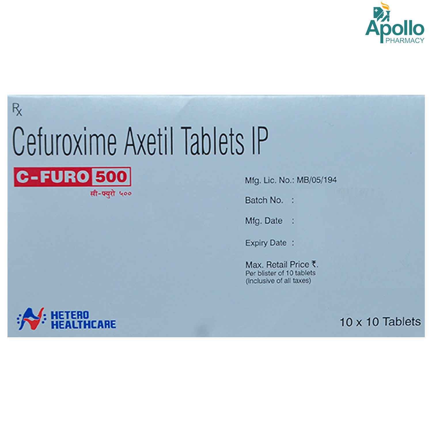 C Furo 500 mg Tablet 10's Price, Uses, Side Effects, Composition ...